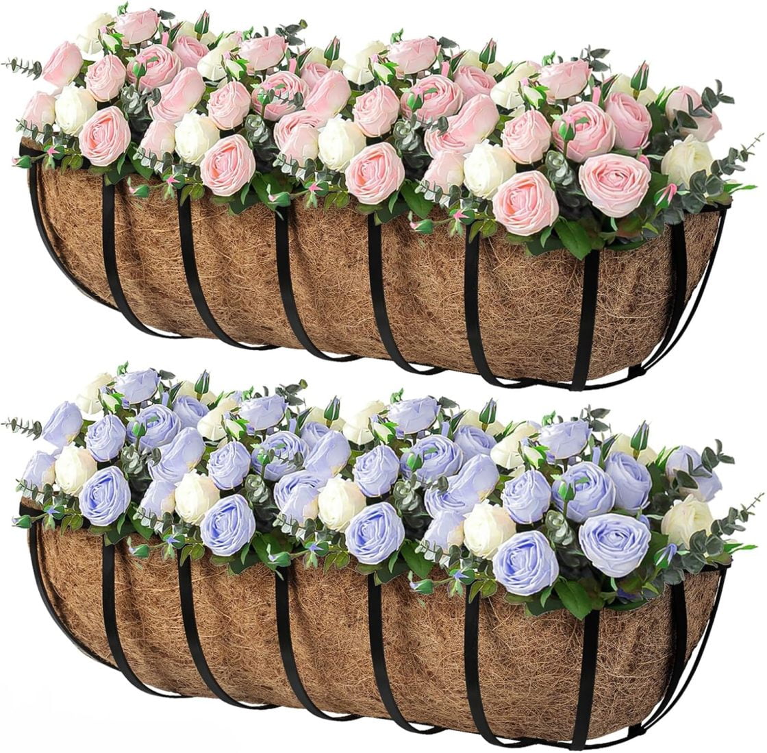 24 inch 4 Pack Planter Window Box Deck Horse Trough Balcony Rail ...