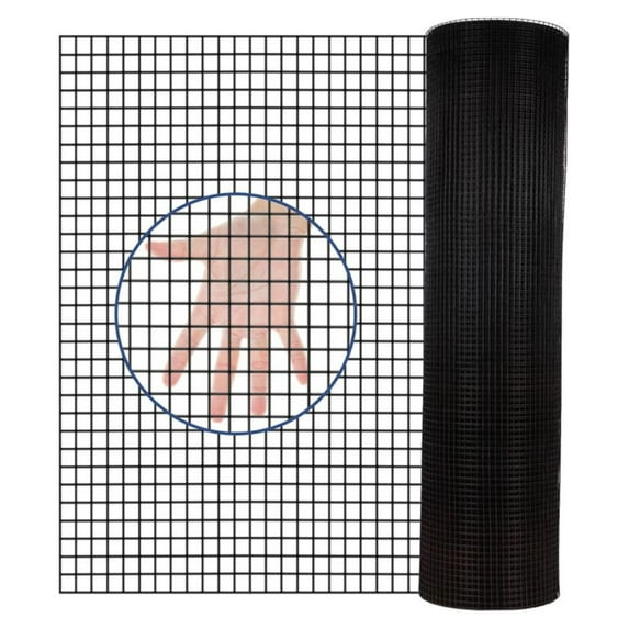 24 inch×50 ft Black Vinyl Coated Cloth, 21 Gauge 1/4 inch Black PVC ...