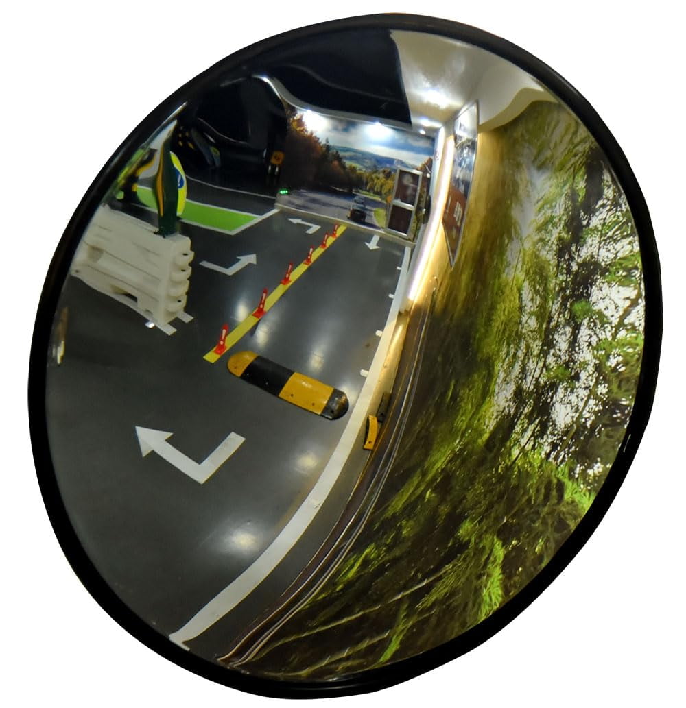 24 inch Black Convex Mirrror Traffic Mirror, Wall Mounted Security ...