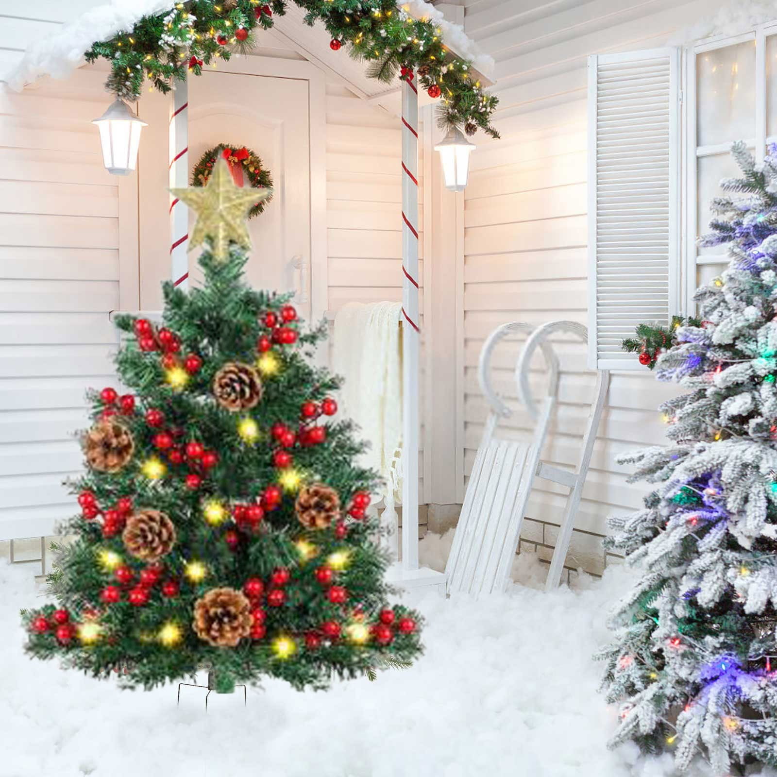 24 inch Christmas Tree,Artificial Mini Christmas Tree with LED Lights ...
