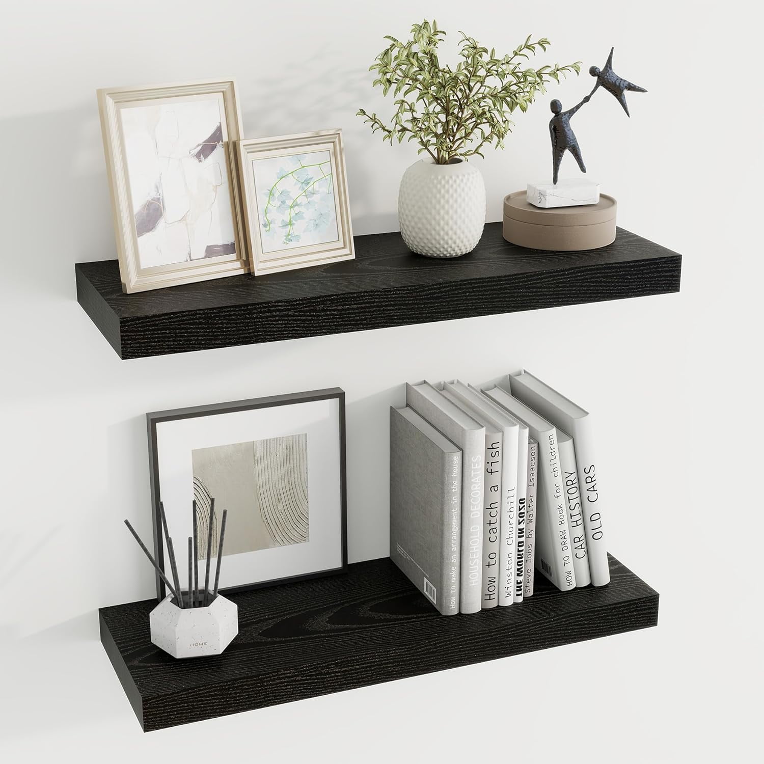 24 inch Floating Shelves for Wall Large Wall Mounted Shelves with ...