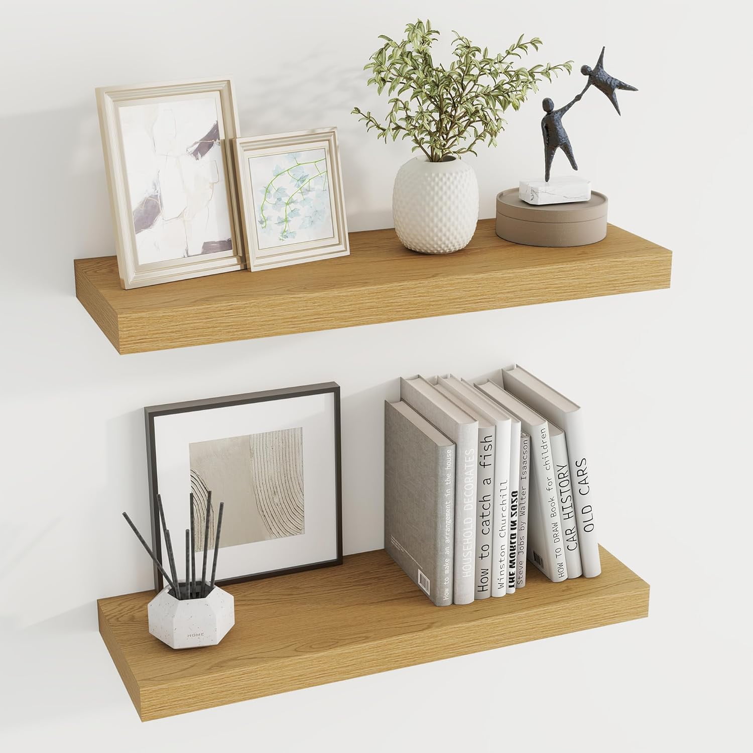 24 inch Floating Shelves for Wall Large Wall Mounted Shelves with ...
