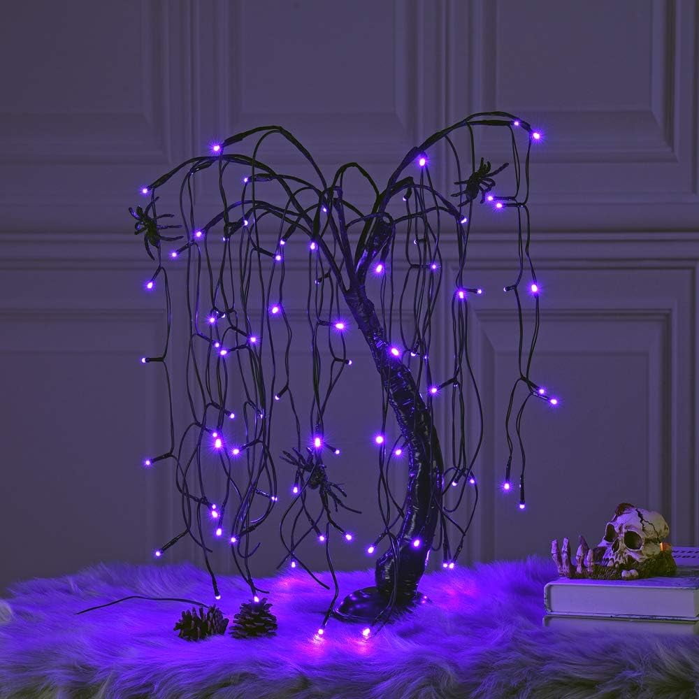 24-inch Halloween Willow Tree LED Spooky Bonsai Night Light,80 LED ...