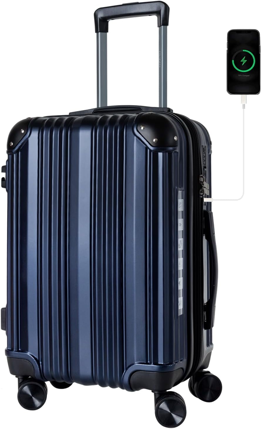 24-inch Hardshell Expandable Luggage with Wheels, Corner Protectors ...