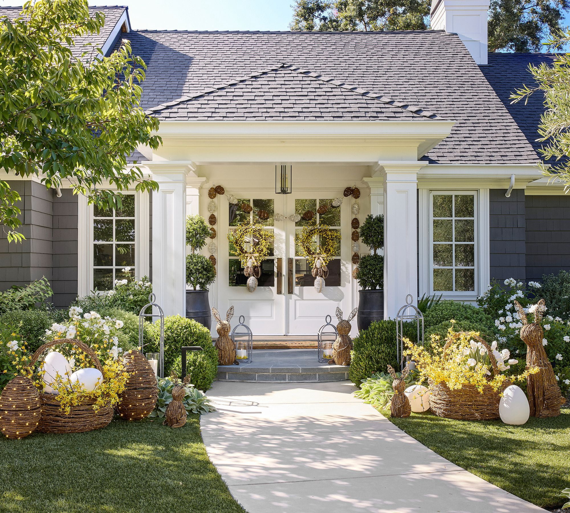 24-inch Lighted Easter Carrot Decoration, Hand-Woven Rustic Rattan Vine ...