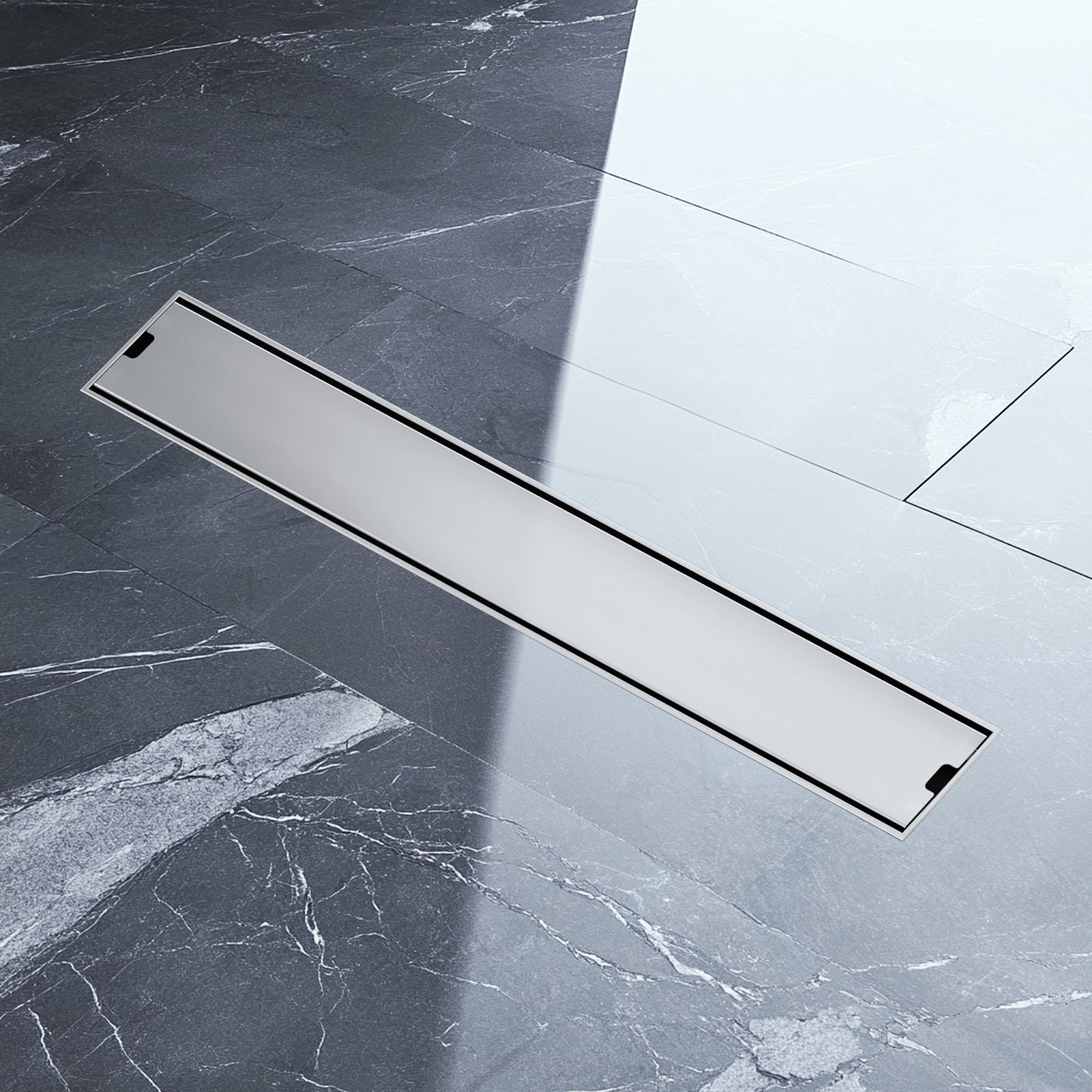 24 inch Linear Shower Drain with Removable Square Hole Panel by Using ...