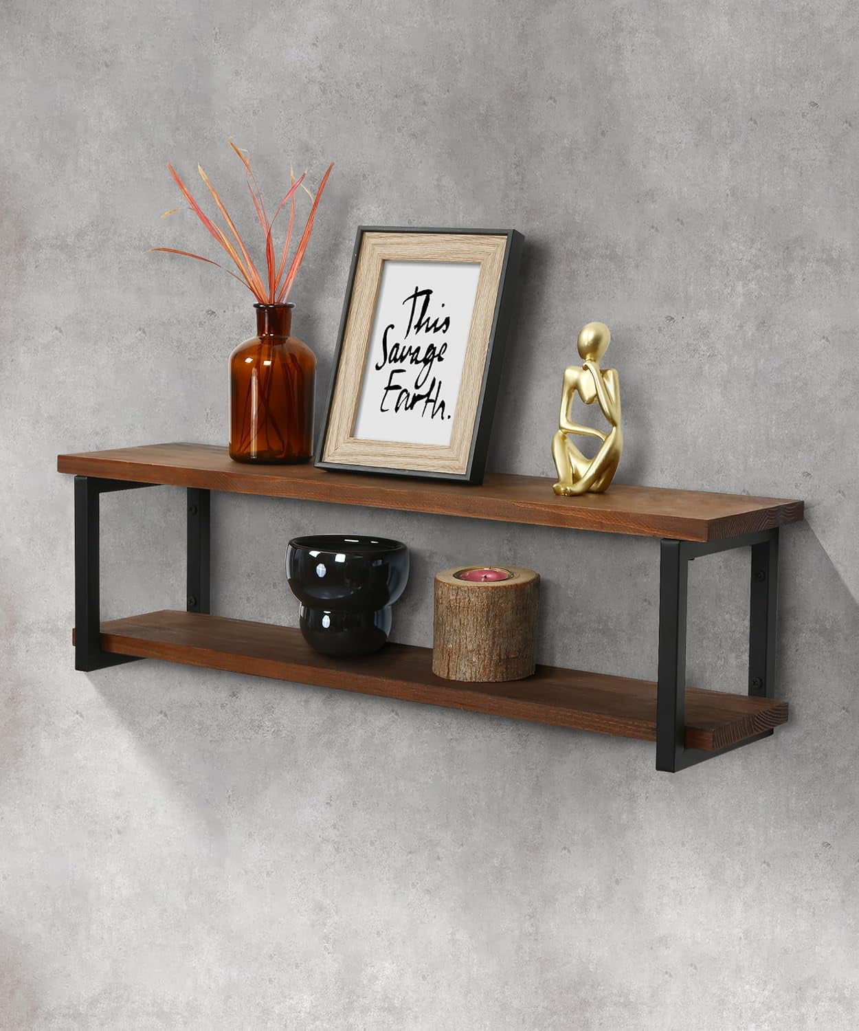 24 inch Long Floating Shelves for Wall Shelving Unit Large Storage All ...