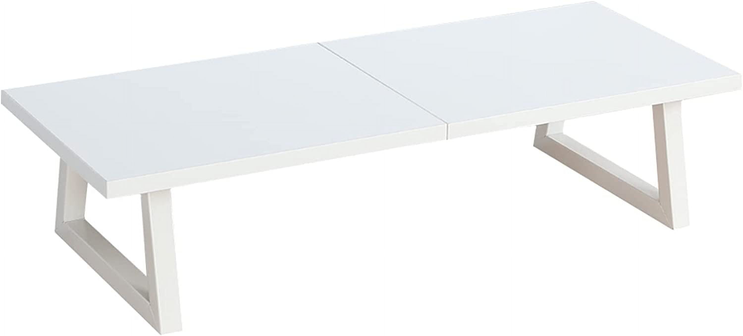 24 inch Monitor Stand Riser, White Wood & Steel Computer Monitor Stand ...