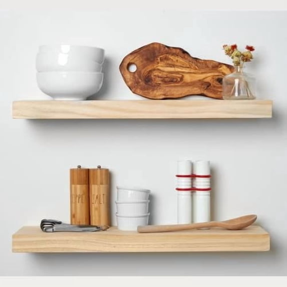 24 inch Natural Floating Shelf, High End Solid Real Wood 24inch Small ...