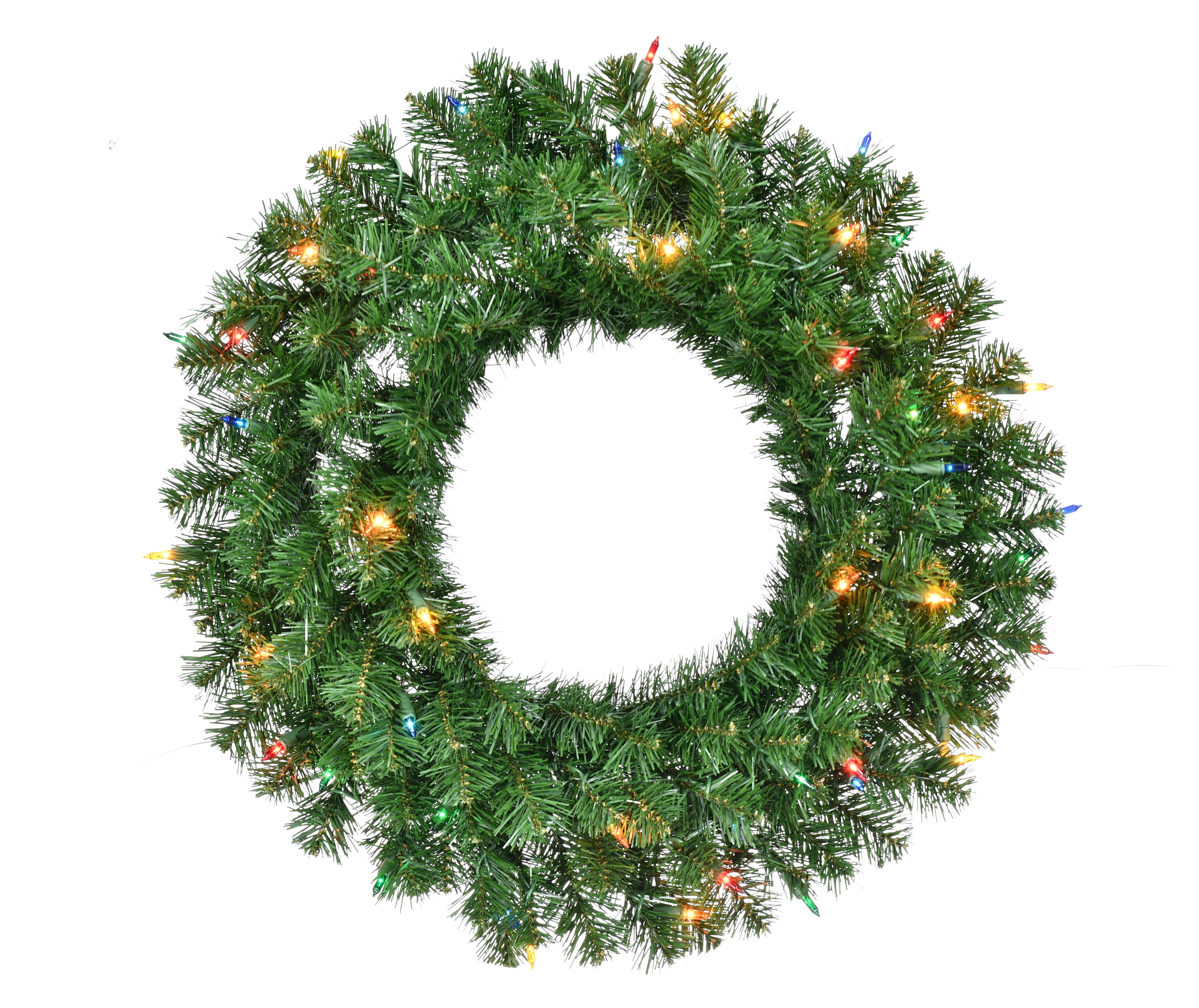 24 inch Northern Pre-Lit Wreath with 50 Lt Multi Mini Lights - Walmart.com