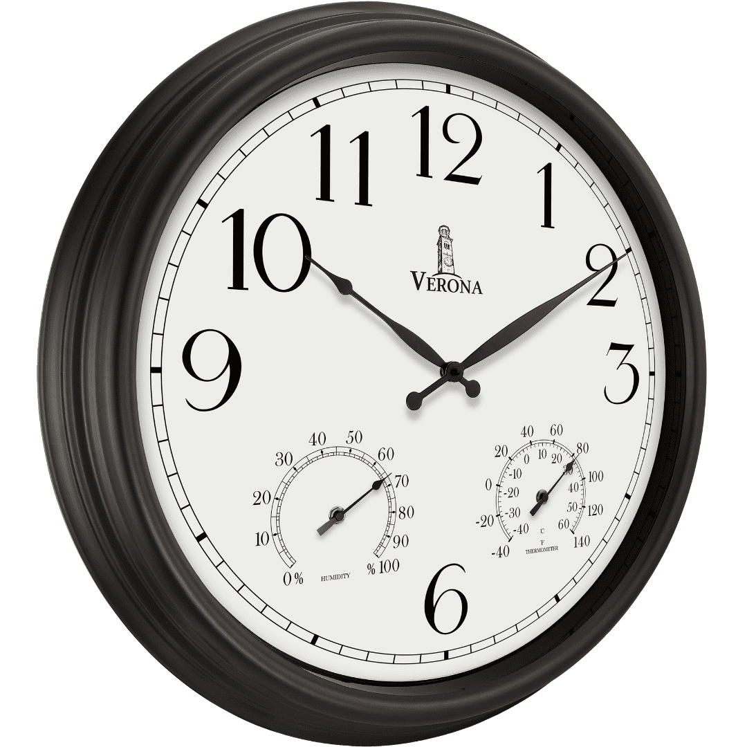 24 inch Outdoor Clocks for Patio Large Waterproof with Thermometer ...