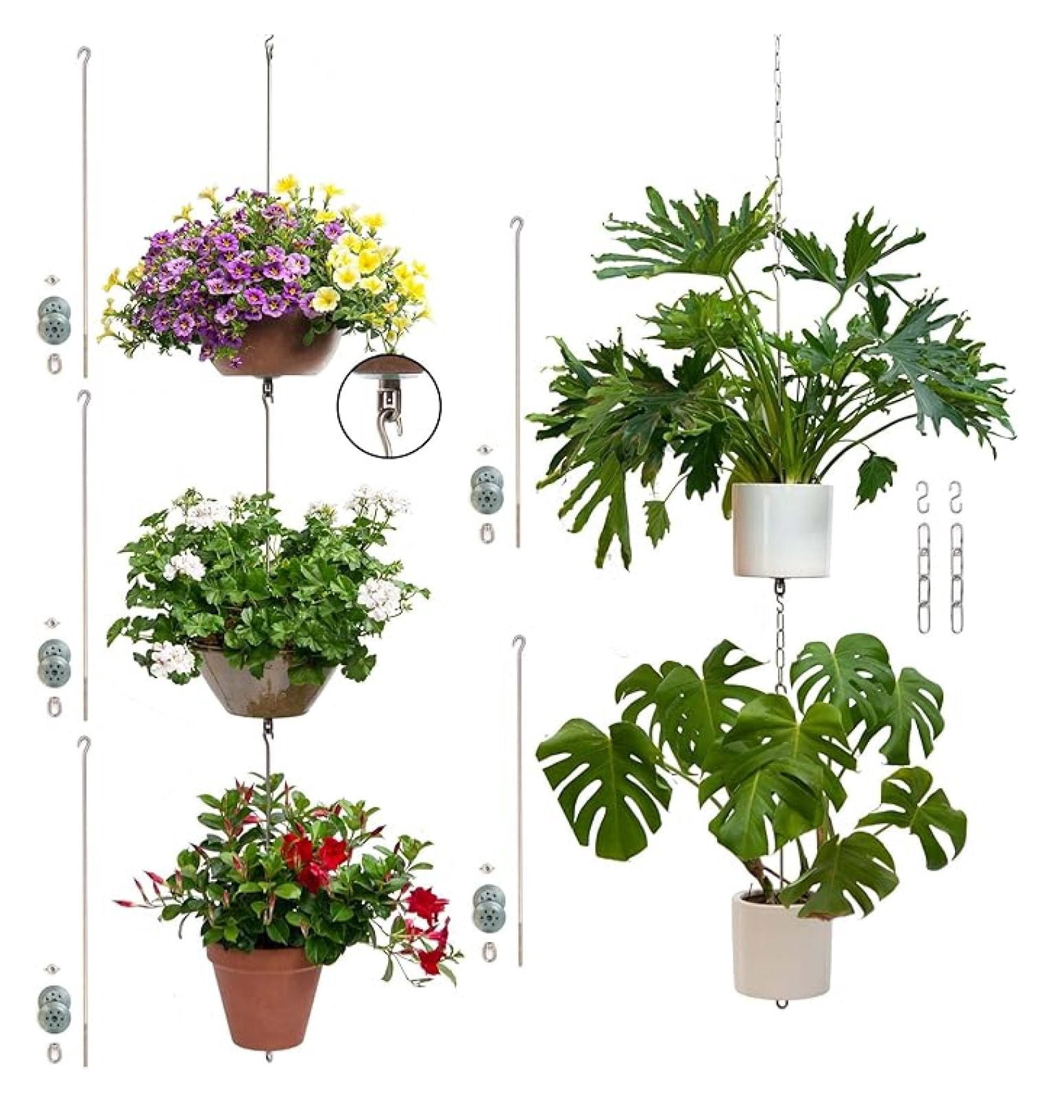 - 24-inch Pot Hangers (5 Kits) + Grow Chains (2 Sets) - Hang and ...