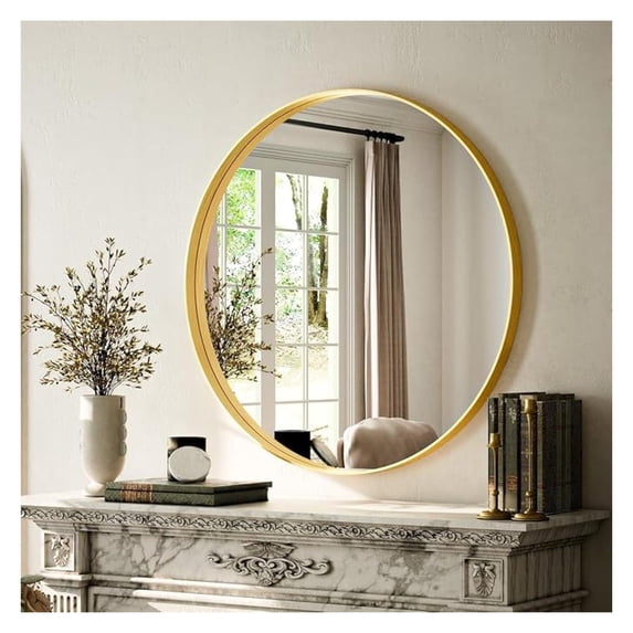24 inch Round Bathroom Mirror, Modern Circle Wall Mounted Vanity Mirror ...