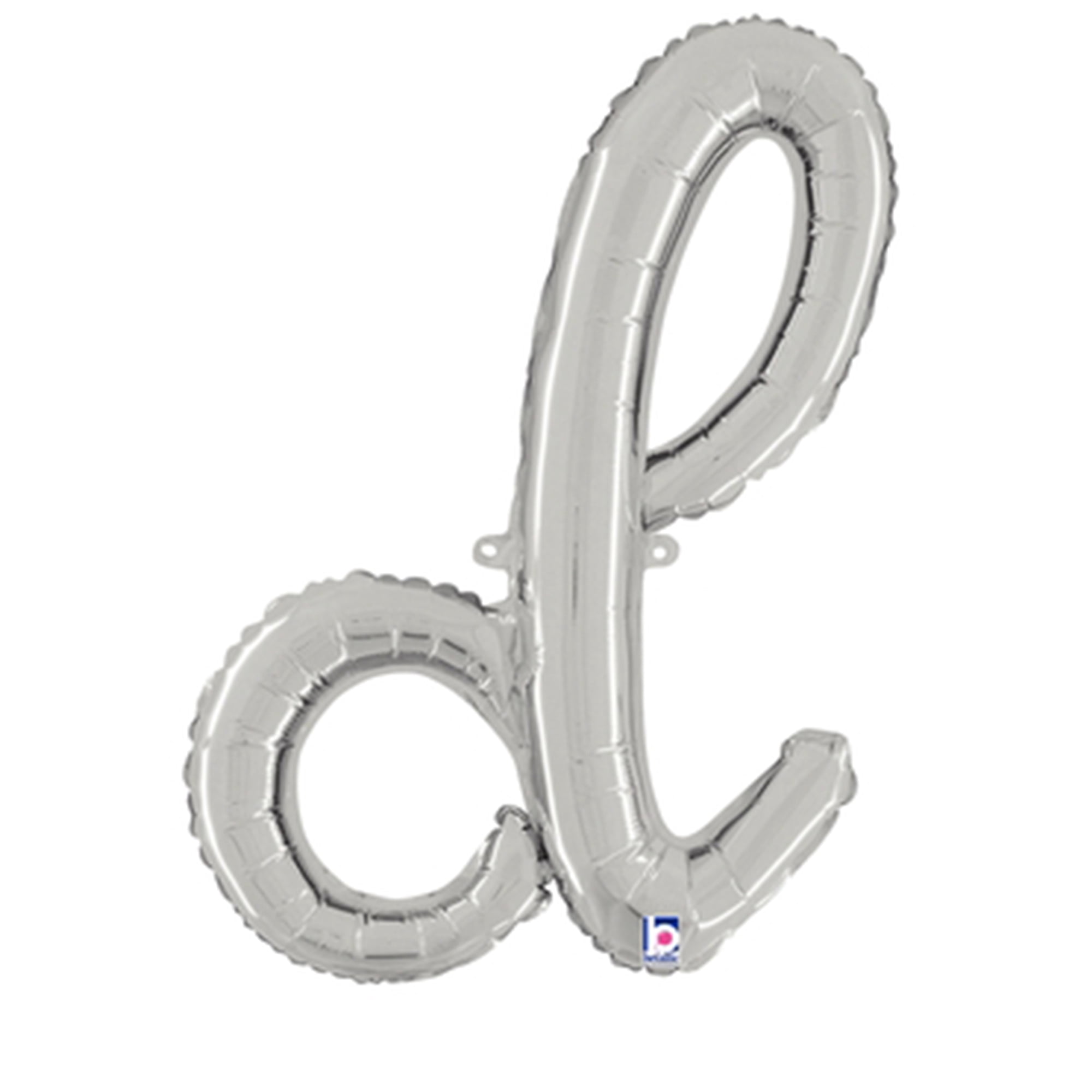 24 inch Script Letter D Silver (Air-Fill Only) Betallic Foil Mylar ...