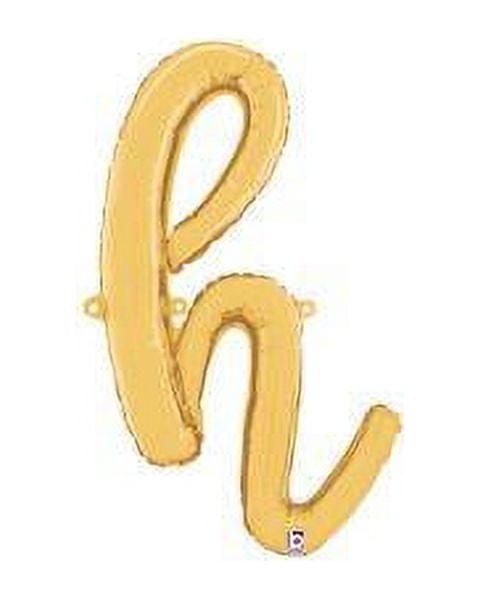 24 inch Script Letter H Gold (Air-Fill Only) Betallic Foil Mylar ...