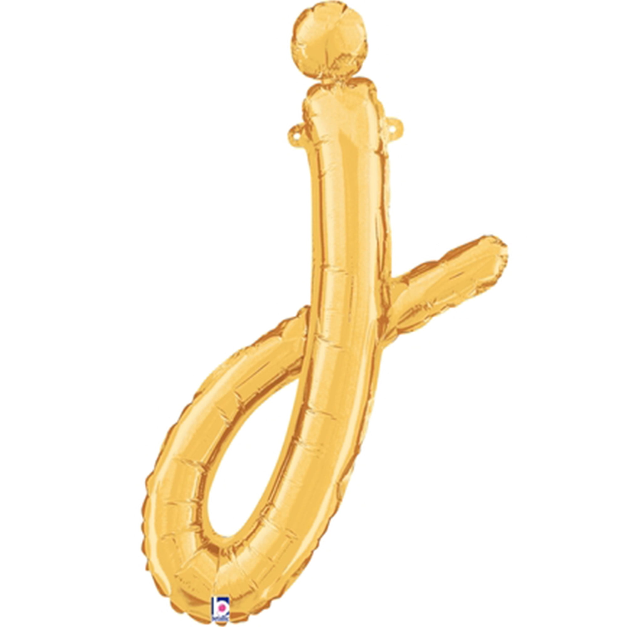 24 inch Script Letter J Gold (Air-Fill Only) Betallic Foil Mylar ...