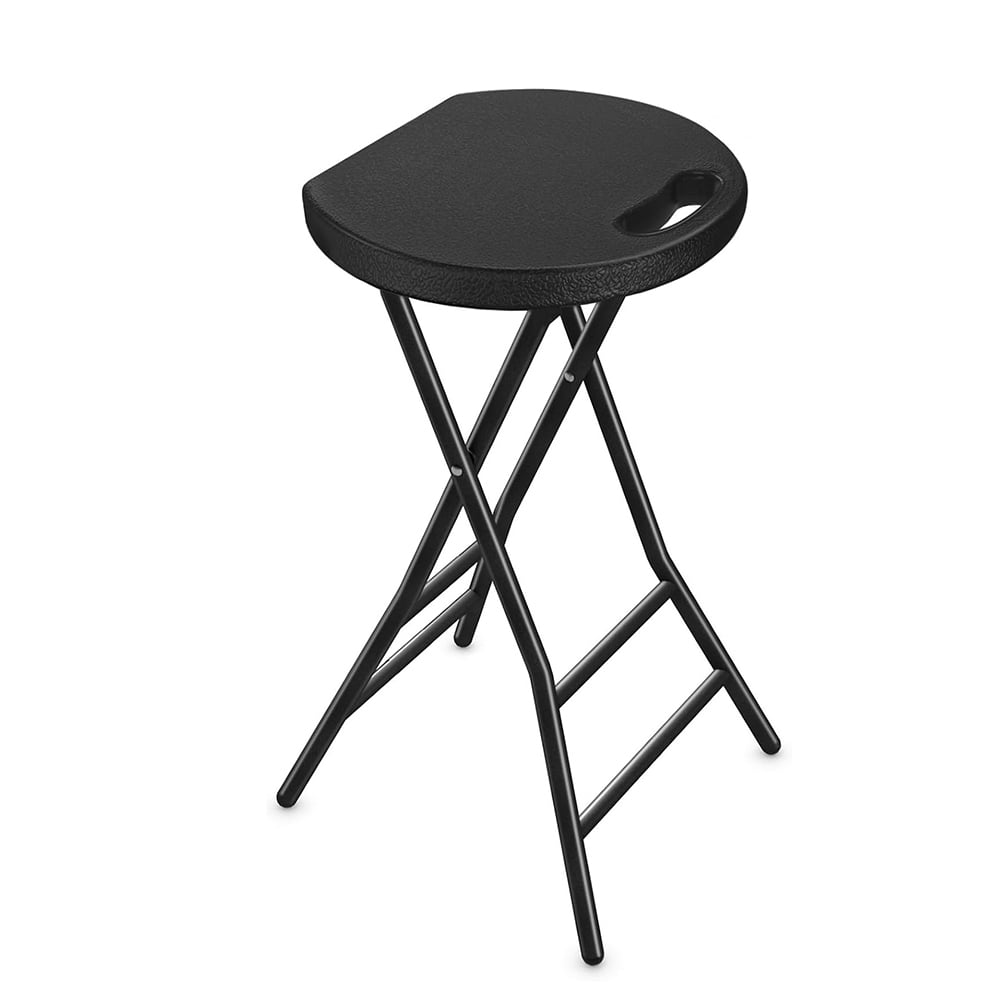 24 inch Tall Folding Stool, Folding Bar Stool with Handle, Metal and ...