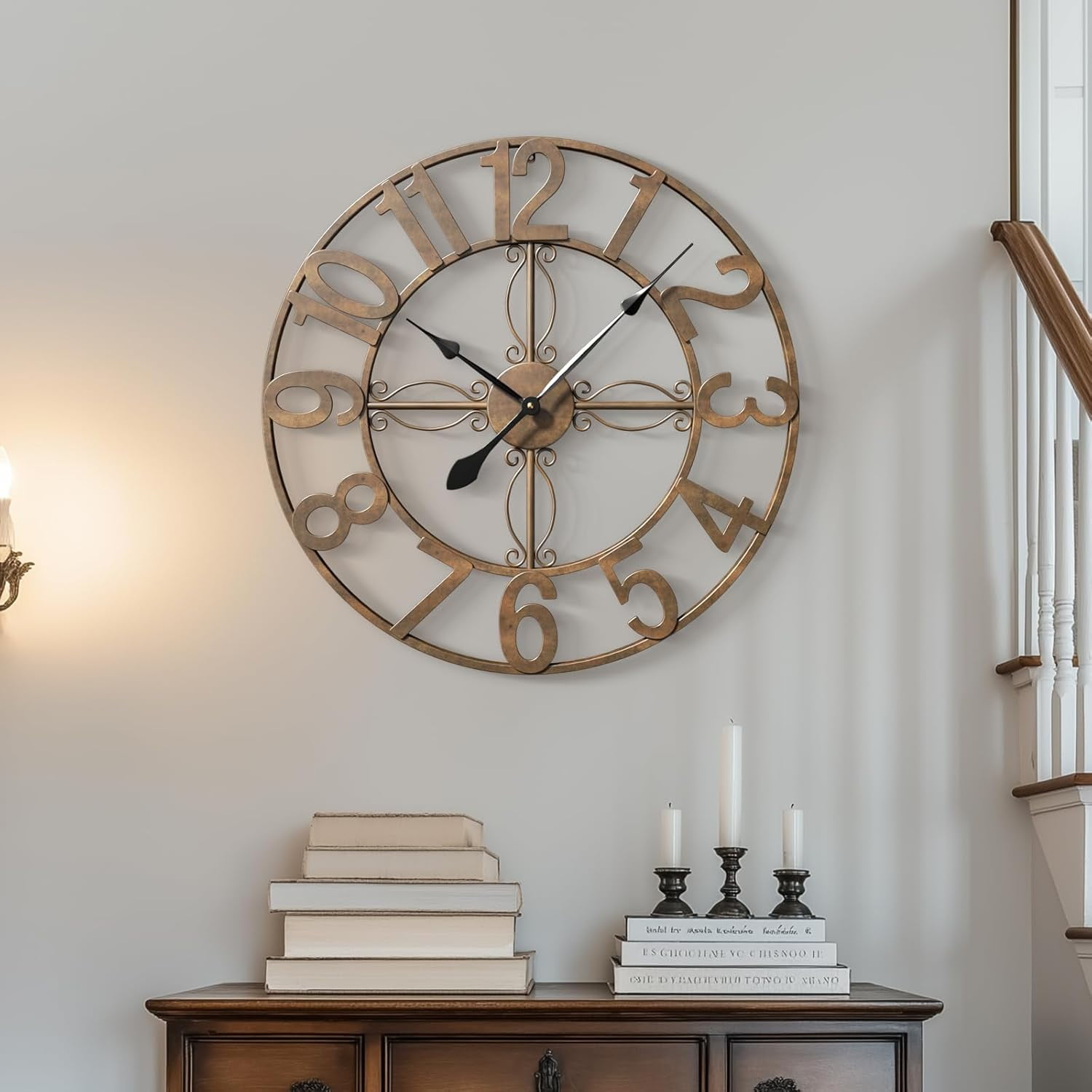 24 inch Wall Clock, Large Decorative Wall Clock for Living Room Kitchen ...