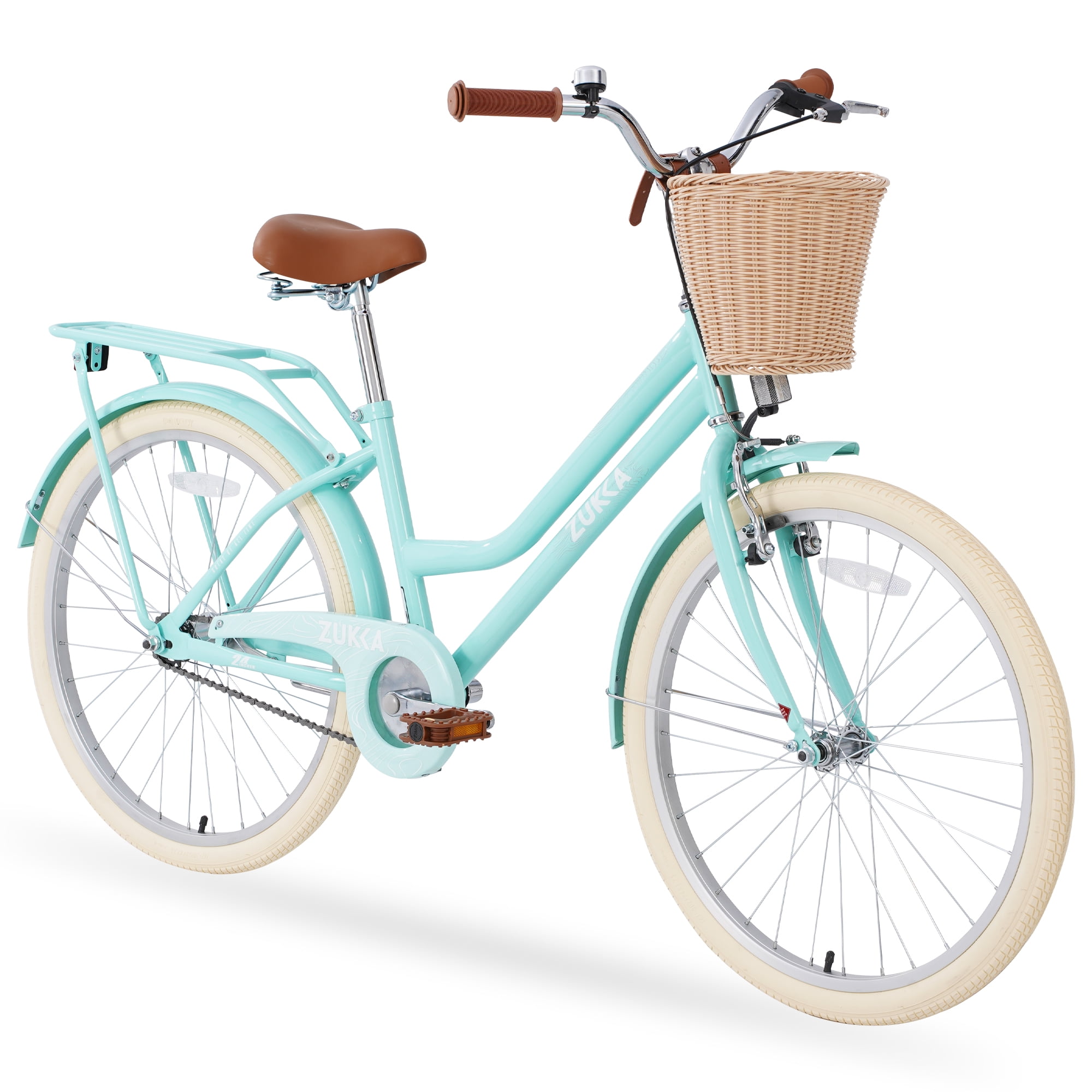 24 inch Wheel Girls Bike, Comfort Commuter City Bike with Steel Frame ...
