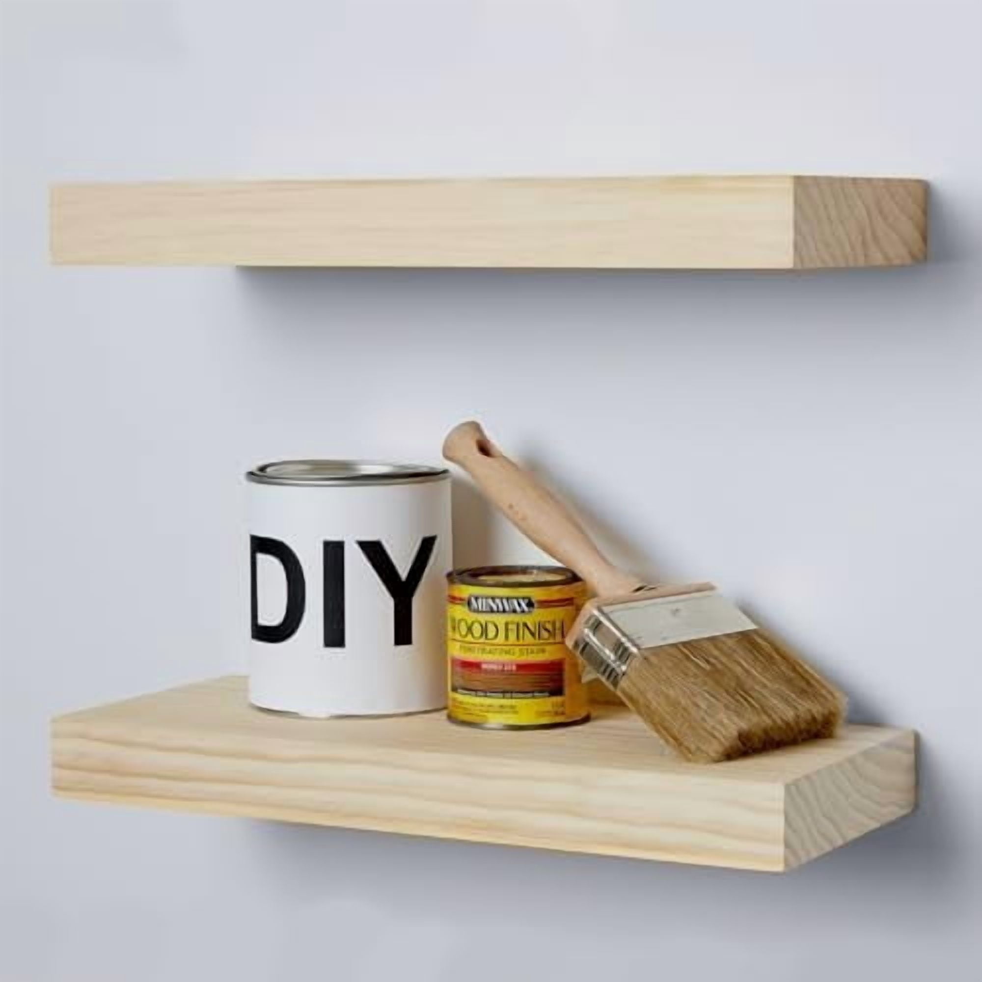 24 inch Wood Floating Shelves, High End Solid Natural Wood 24inch ...