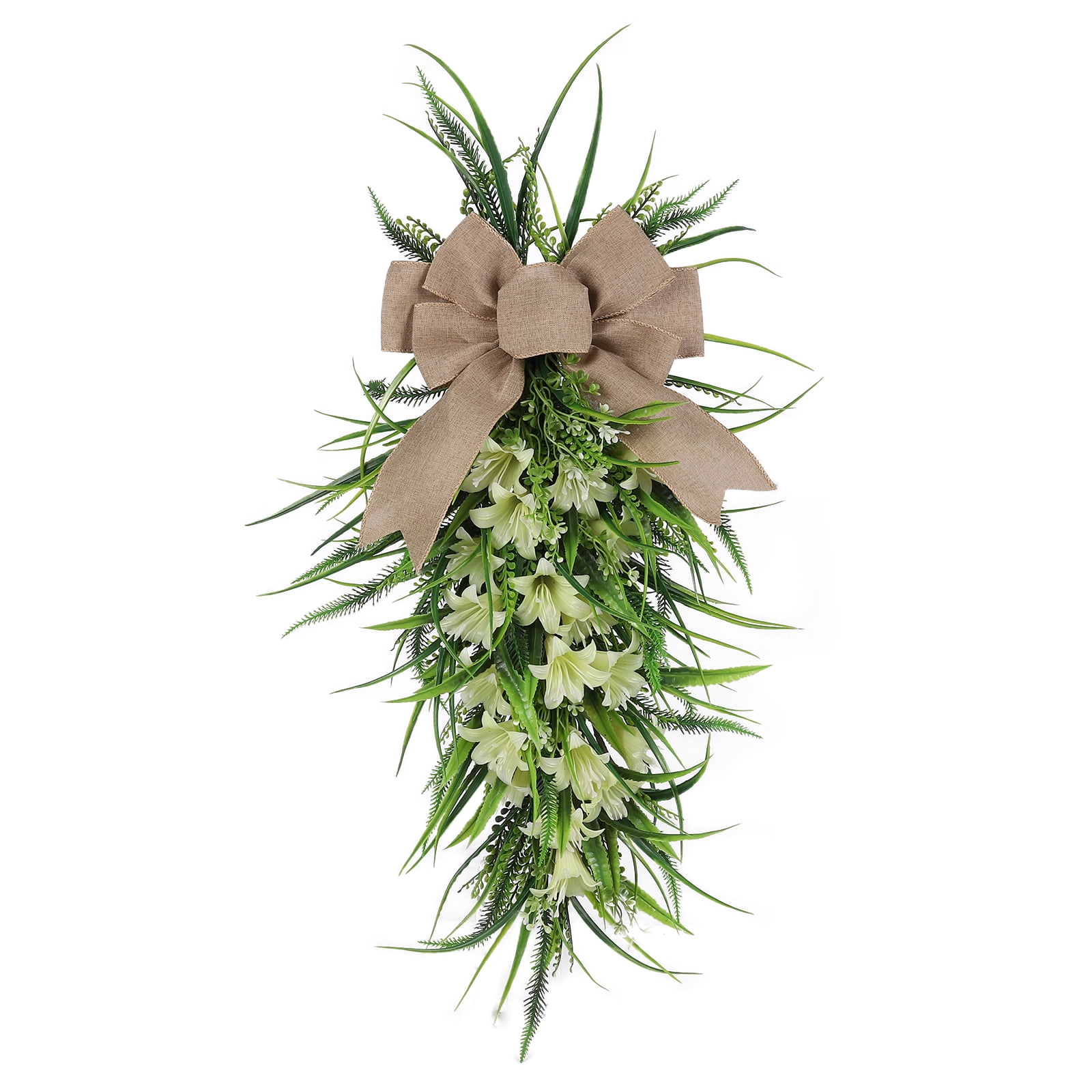 24 inch Wreaths for Front Door Lily Wreath with Greenery for Farmhouse ...