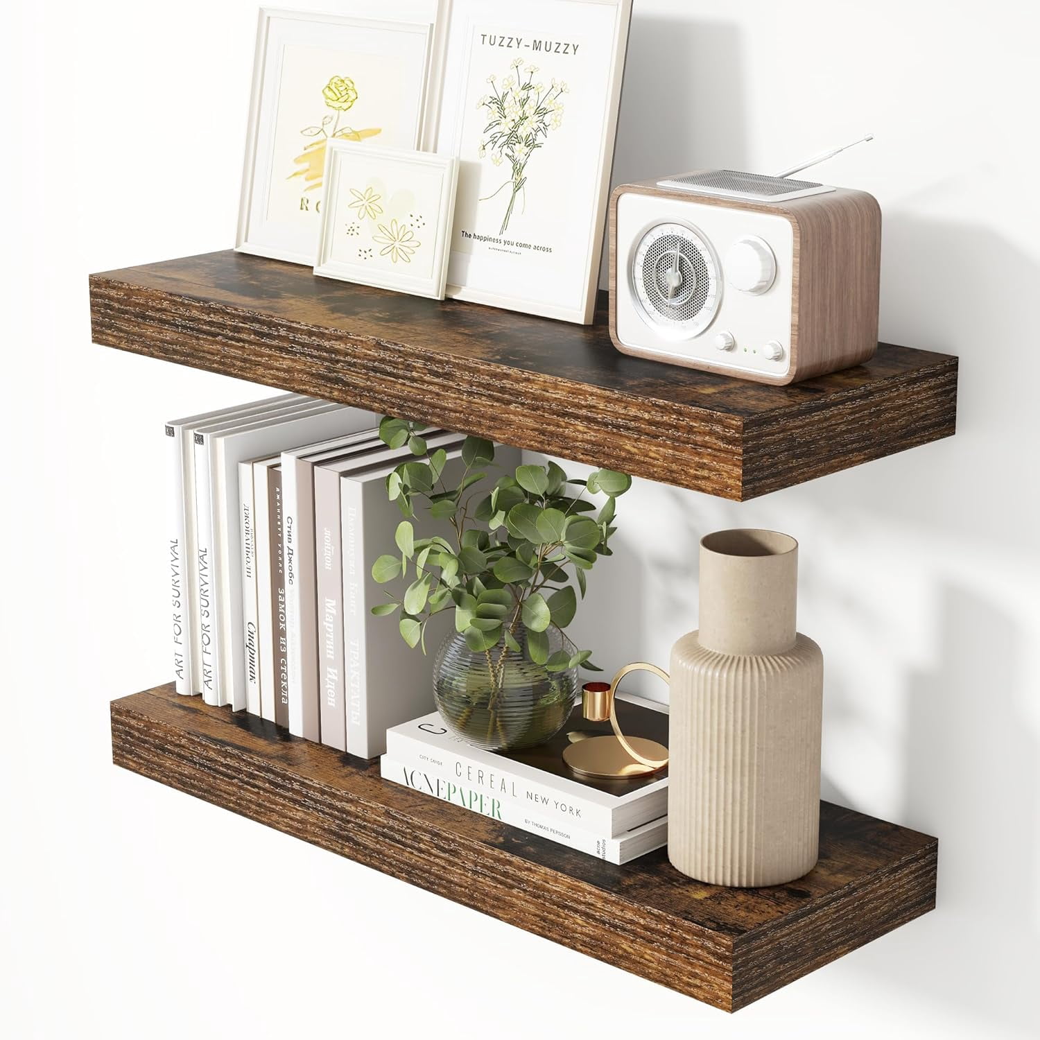 24-inch wall-mounted floating shelf set (2-piece), wall-mounted country ...