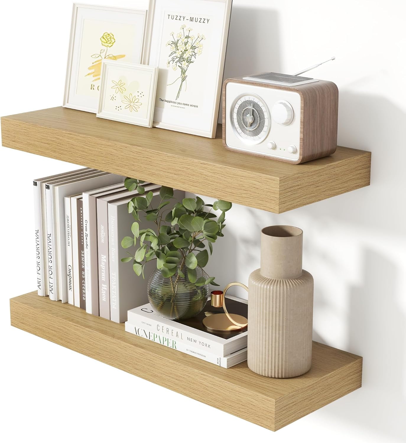 24-inch wall-mounted floating shelf set (2-piece), wall-mounted country ...