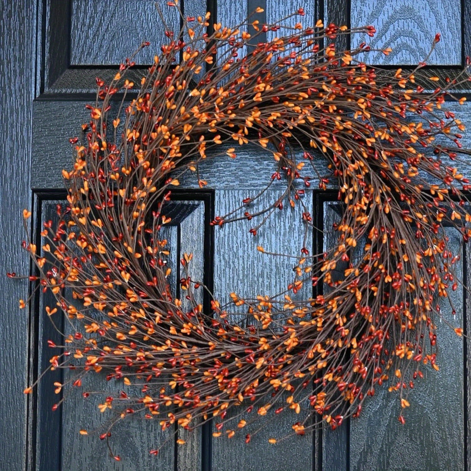 24 inches Fall Orange Berry Wreath Fall Wreaths for Front Door Large ...