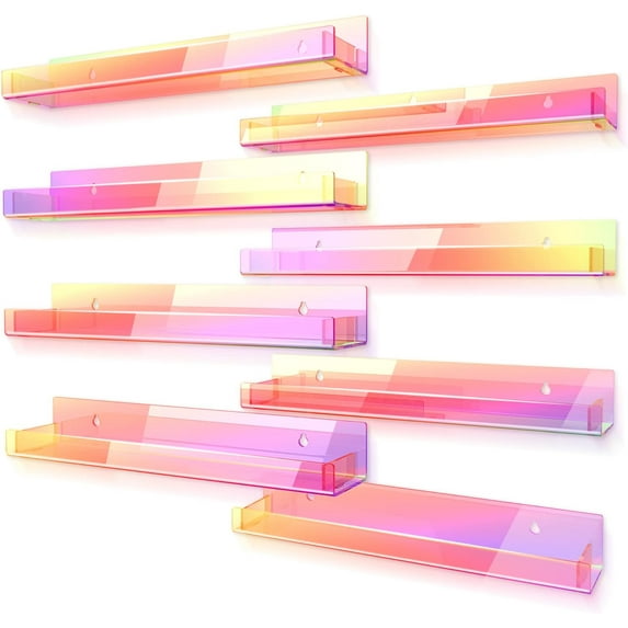 24 inches Wall Mounted Kids Bookshelf Clear Acrylic Display Book ...