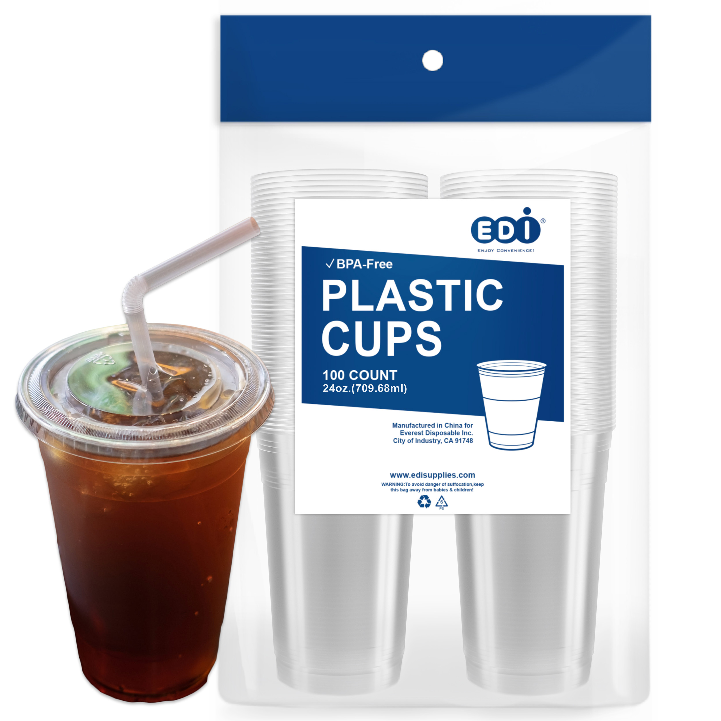 EDI 4 Ounce Clear Plastic Disposable Portion Cups/Souffle Cup with Lids ...