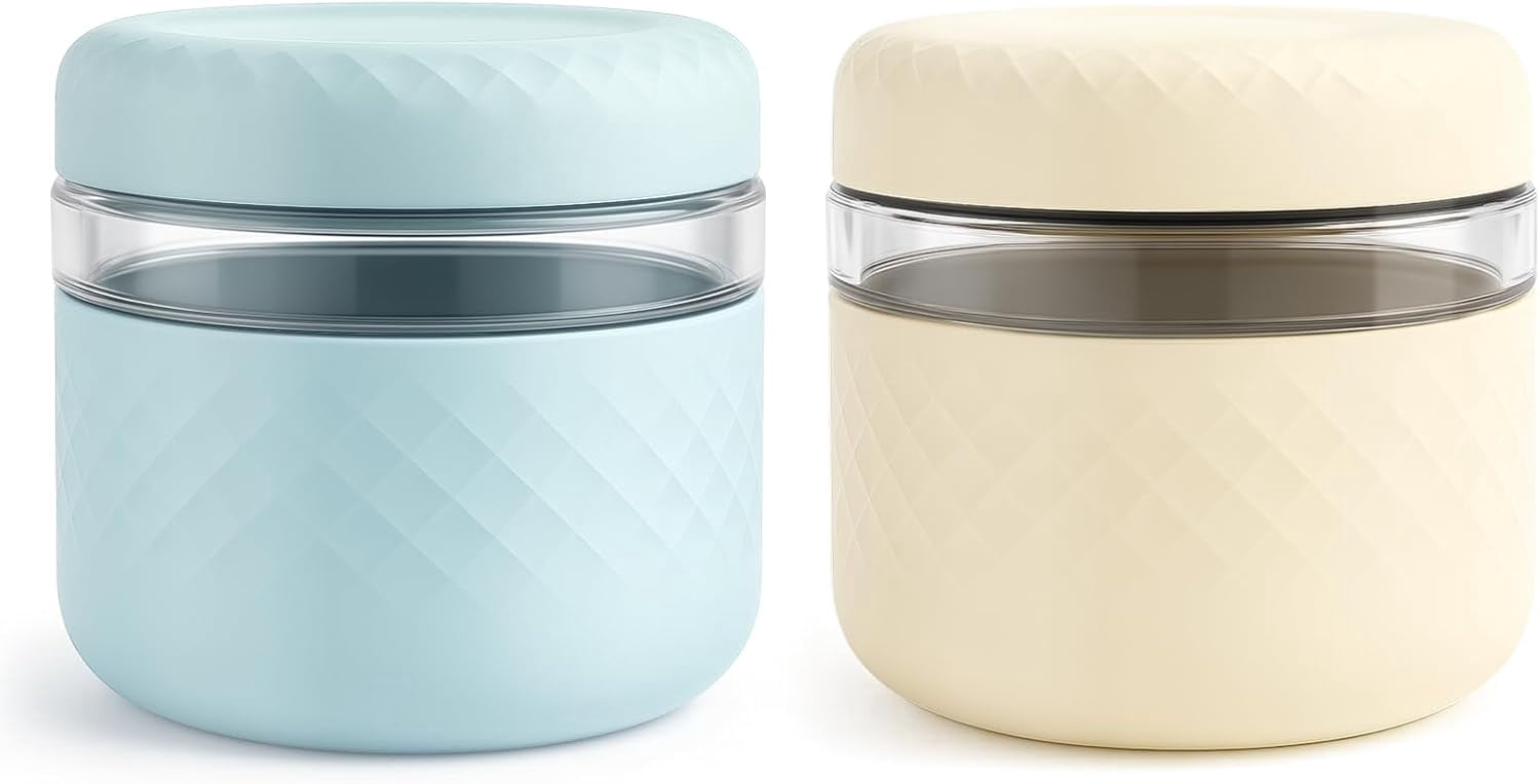 24 oz Glass Lunch Bowl Containers with 2 | Leak & Spill Proof, BPA ...