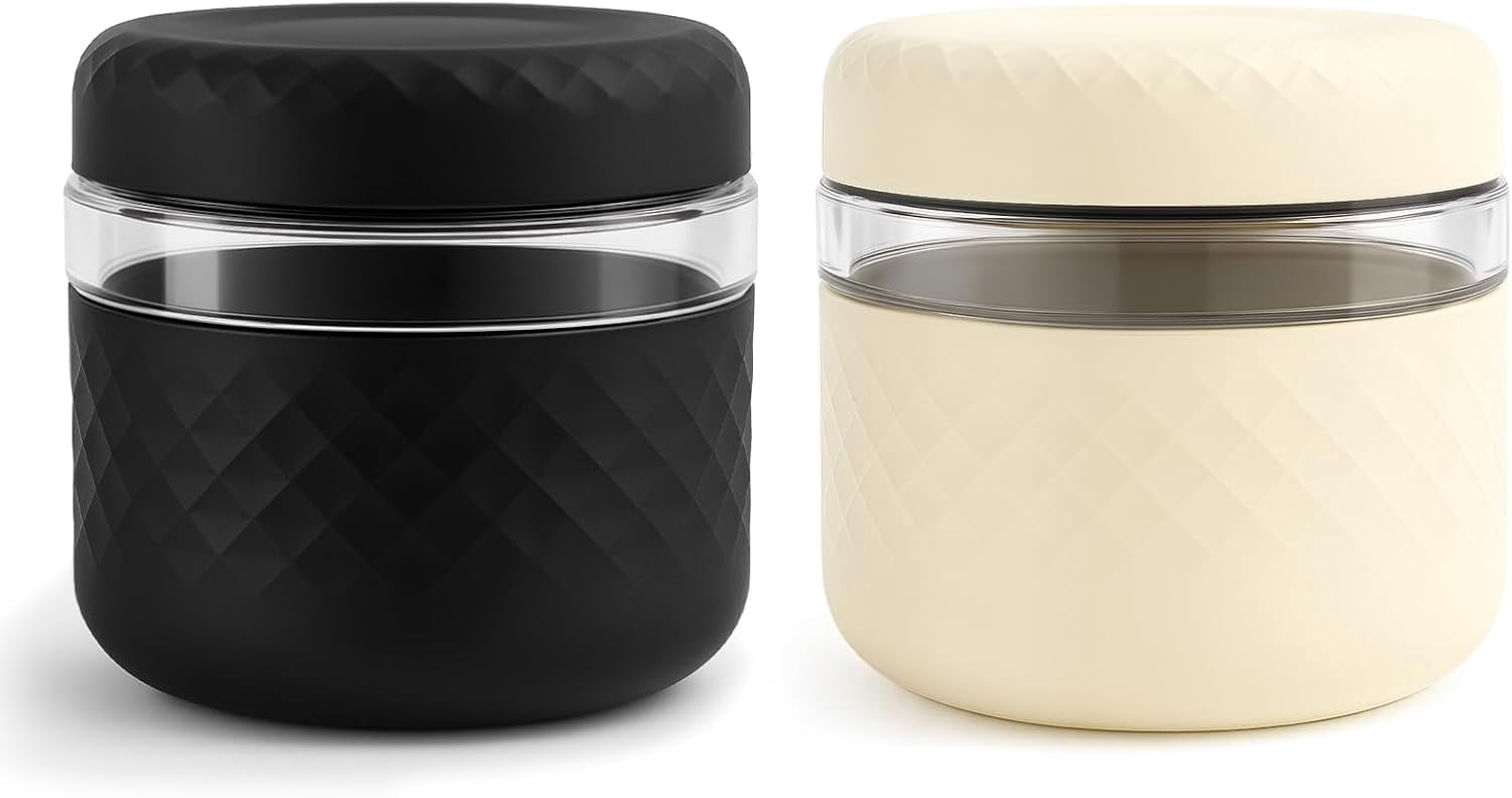 24 oz Glass Lunch Bowl Containers with 2 | Leak & Spill Proof, BPA ...