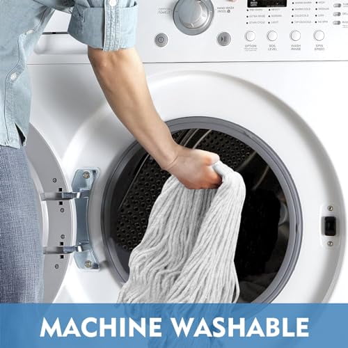 24 oz Loop-End Cotton String Mop Head, Heavy Duty String Mop Refills, 6 ...