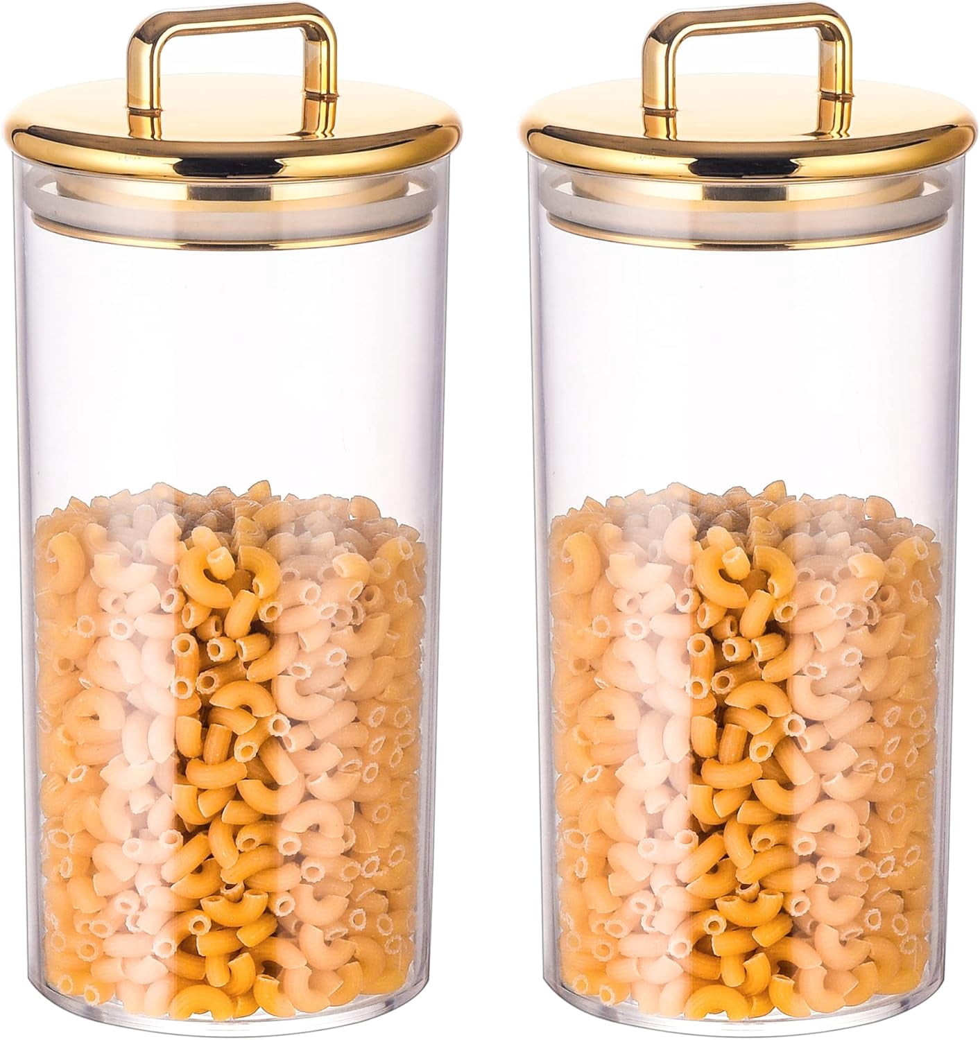 24 oz Medium Acrylic Storage Apothecary Jar with Gold Airtight Lid ...