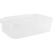 34 oz Rectangular Clear Food Storage Containers with Lids - Stackable ...