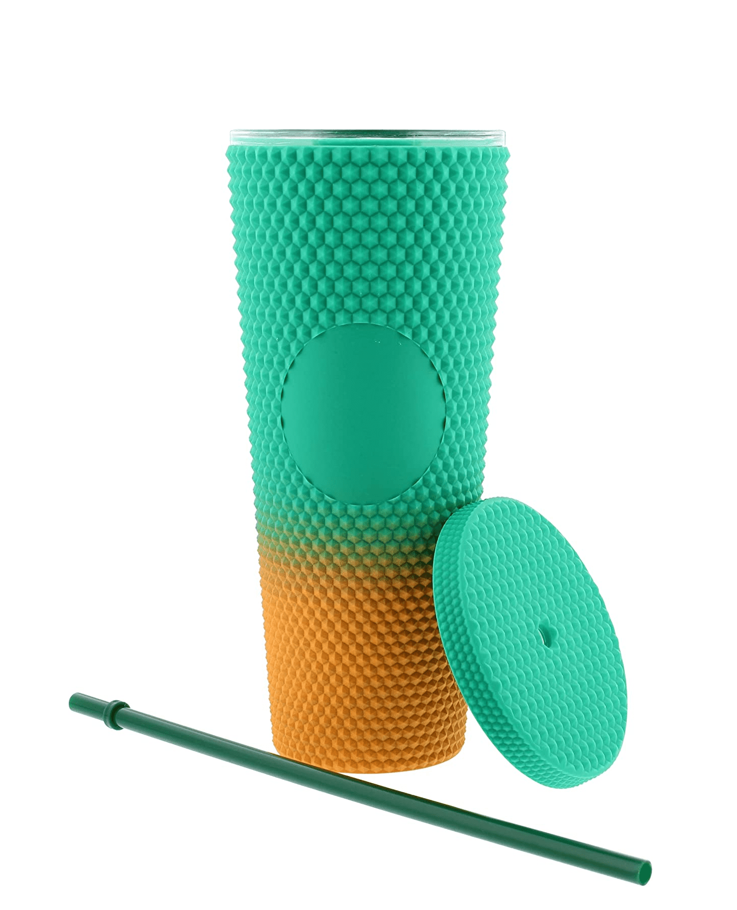 24 oz Studded Plastic Tumbler, Happon Ice Coffee Cup with Straw & Lid ...