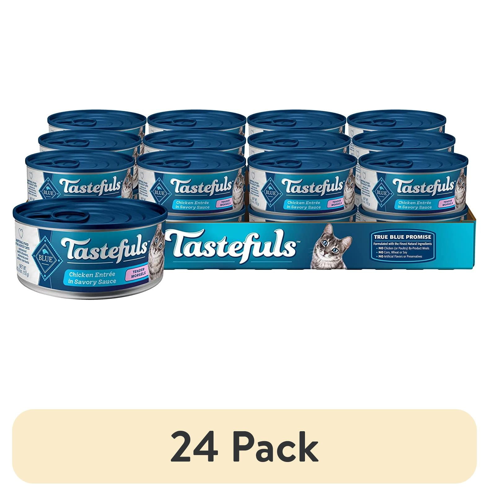 (24 pack) Blue Buffalo Tastefuls Adult Cat Wet Food, Chicken Morsels in ...