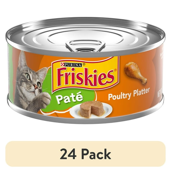 (24 pack) Friskies Pate Poultry Platter, Wet Cat Food, 5.5 oz. Can ...