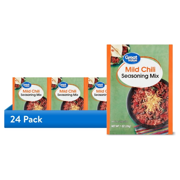 (24 pack) Great Value Mild Chili Seasoning Mix, 1 oz - Walmart.com