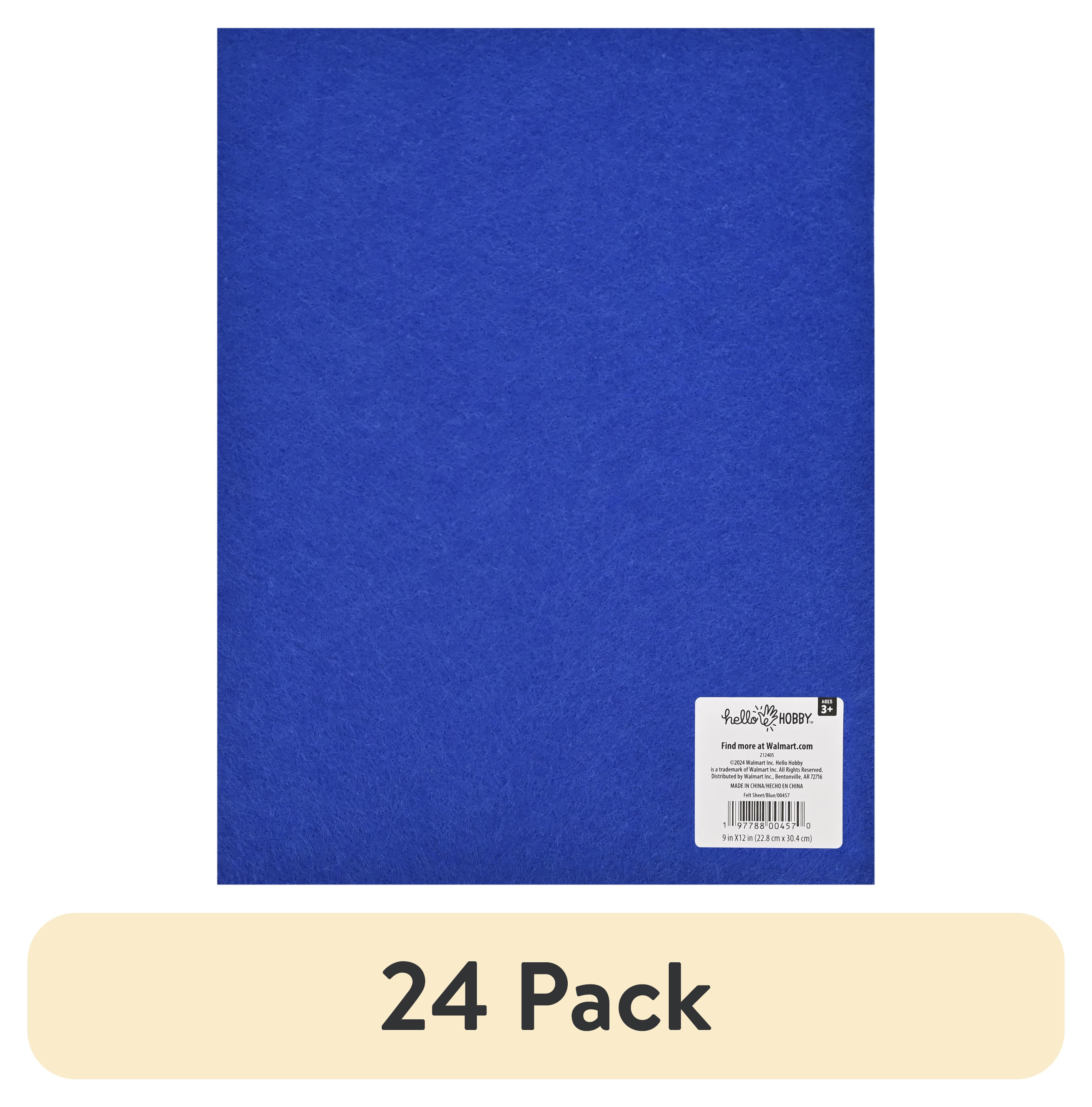 (24 pack) Hello Hobby Blue Felt Craft Sheet, 9" x 12", Soft Fabric ...