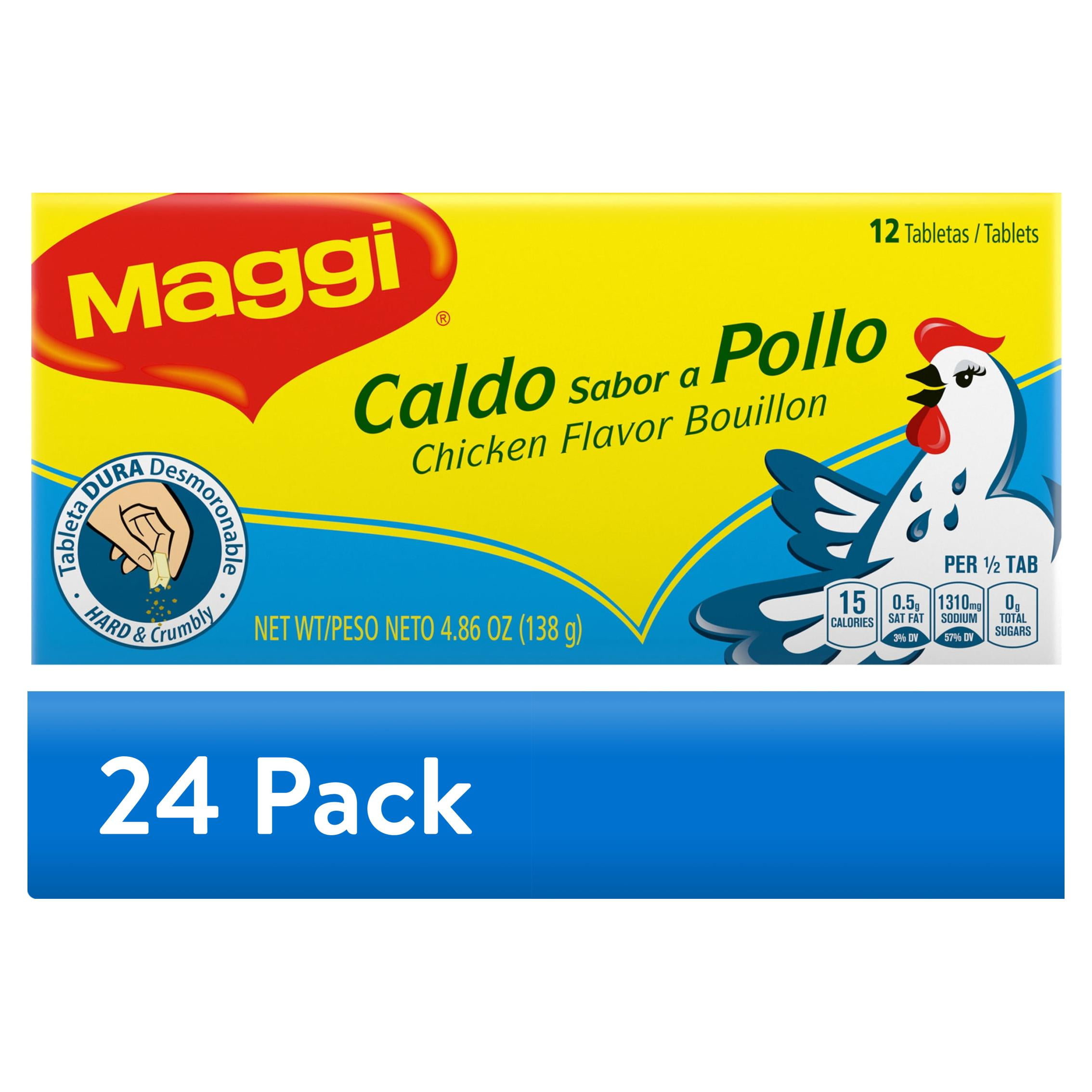 (24 pack) Maggi Chicken Flavor Bouillon Tablets, 4.86 oz, 12 Tablets ...