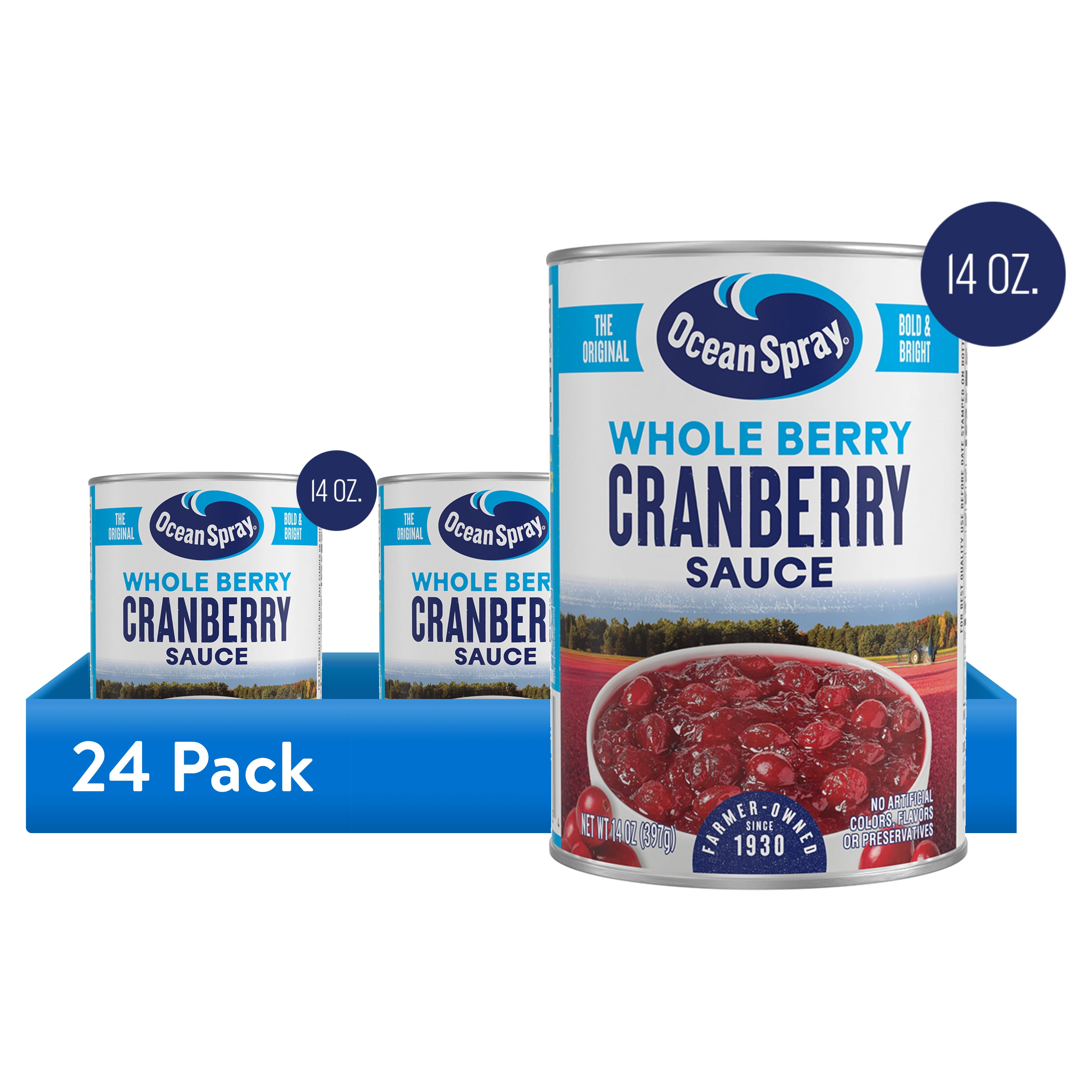 (24 pack) Ocean Spray® Whole Cranberry Sauce, Canned Side Dish, 14 oz ...