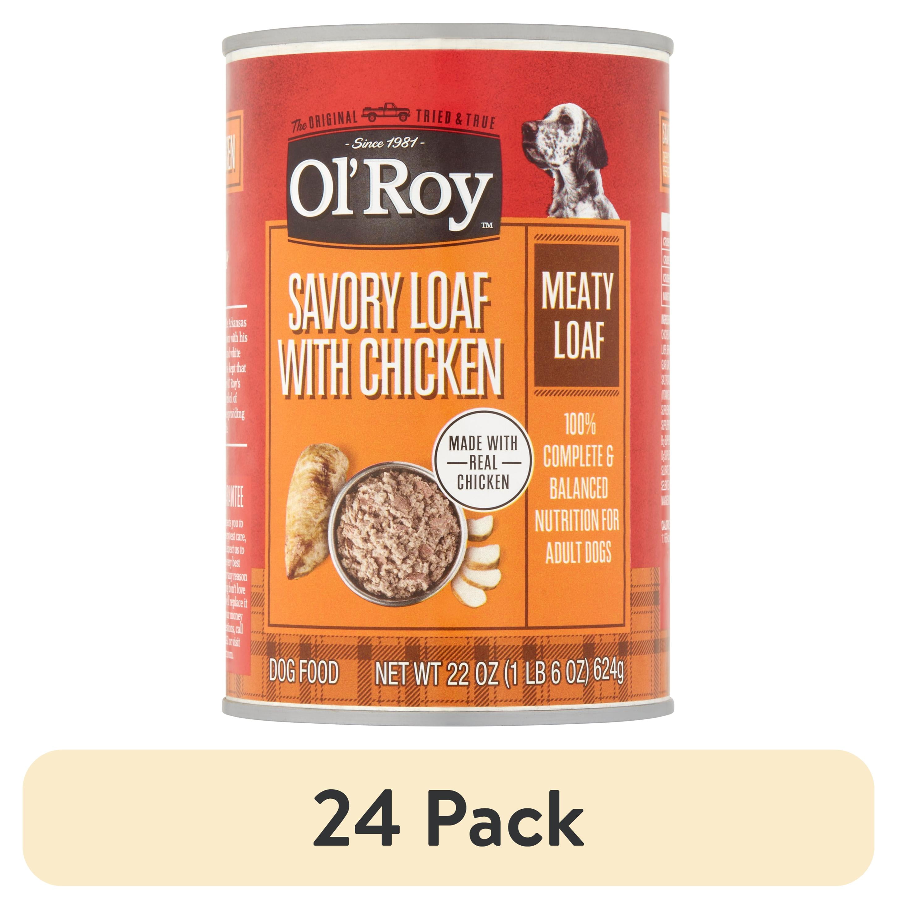 (24 pack) Ol' Roy Savory Loaf with Chicken Meaty Pate, Wet Dog Food, 22 ...