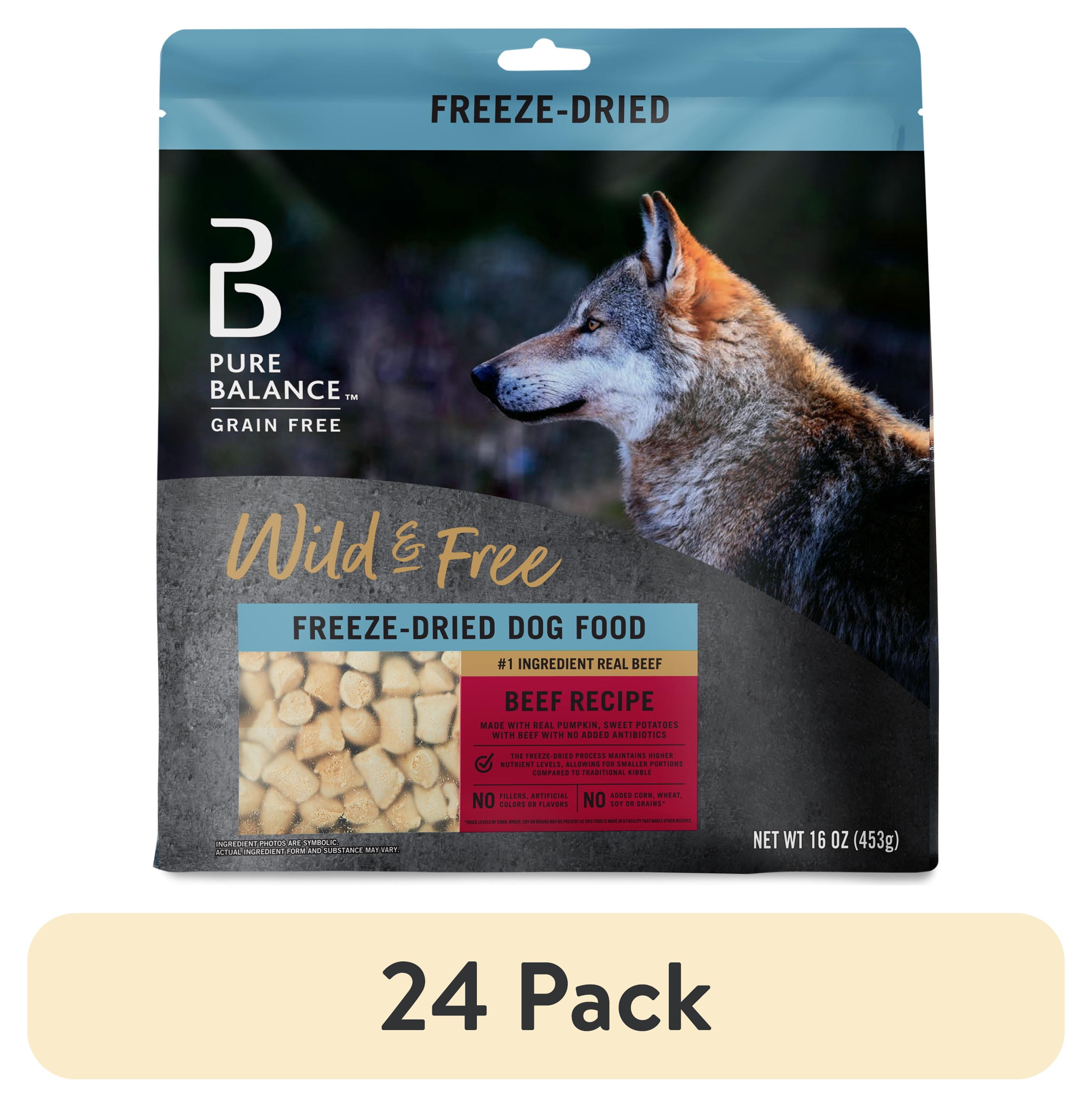 (24 pack) Pure Balance Wild & Free Freeze-Dried Dog Food, Beef Recipe ...