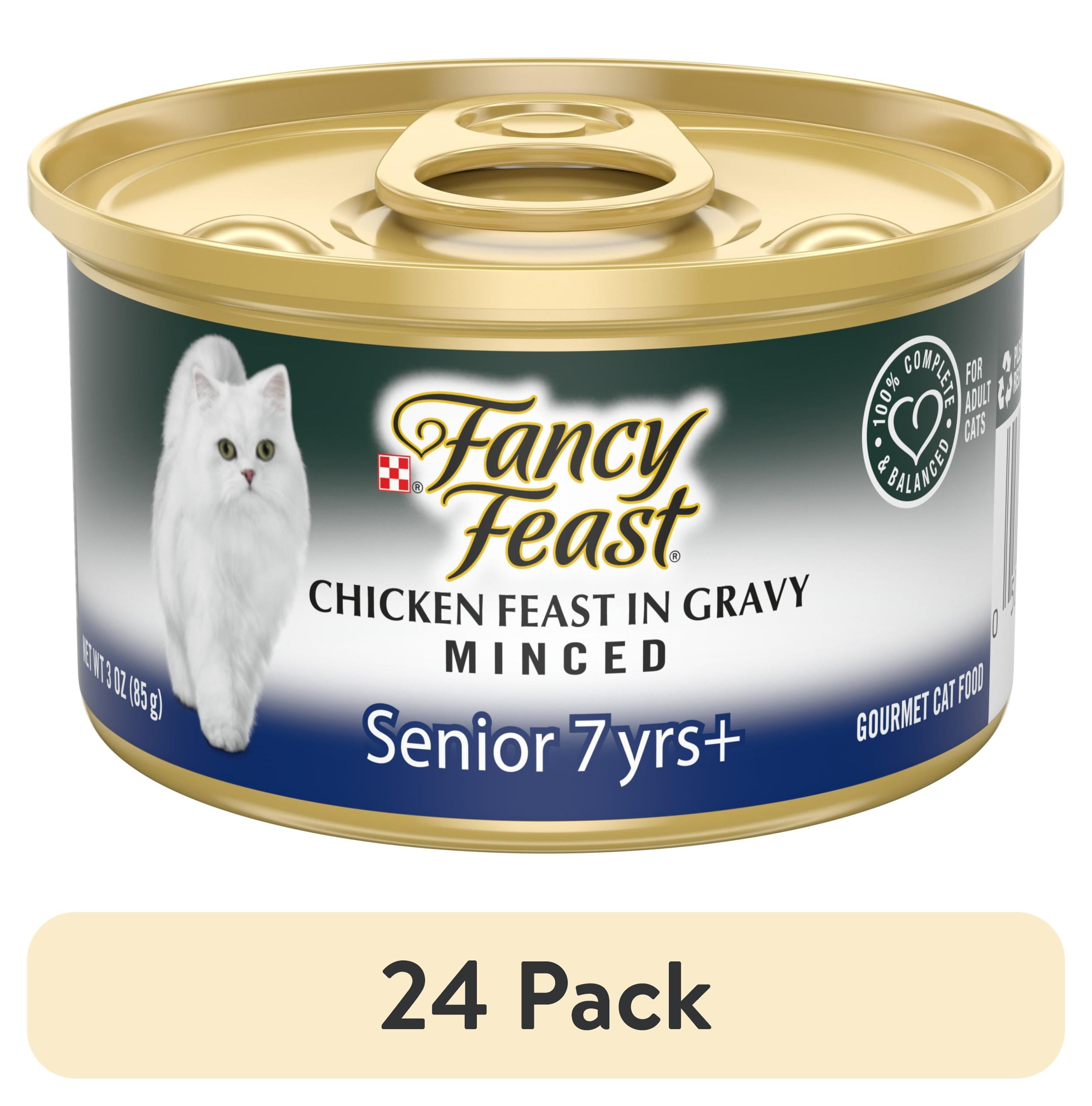 (24 pack) Purina Fancy Feast Senior Classic Pate Wet Cat Food, Minced ...