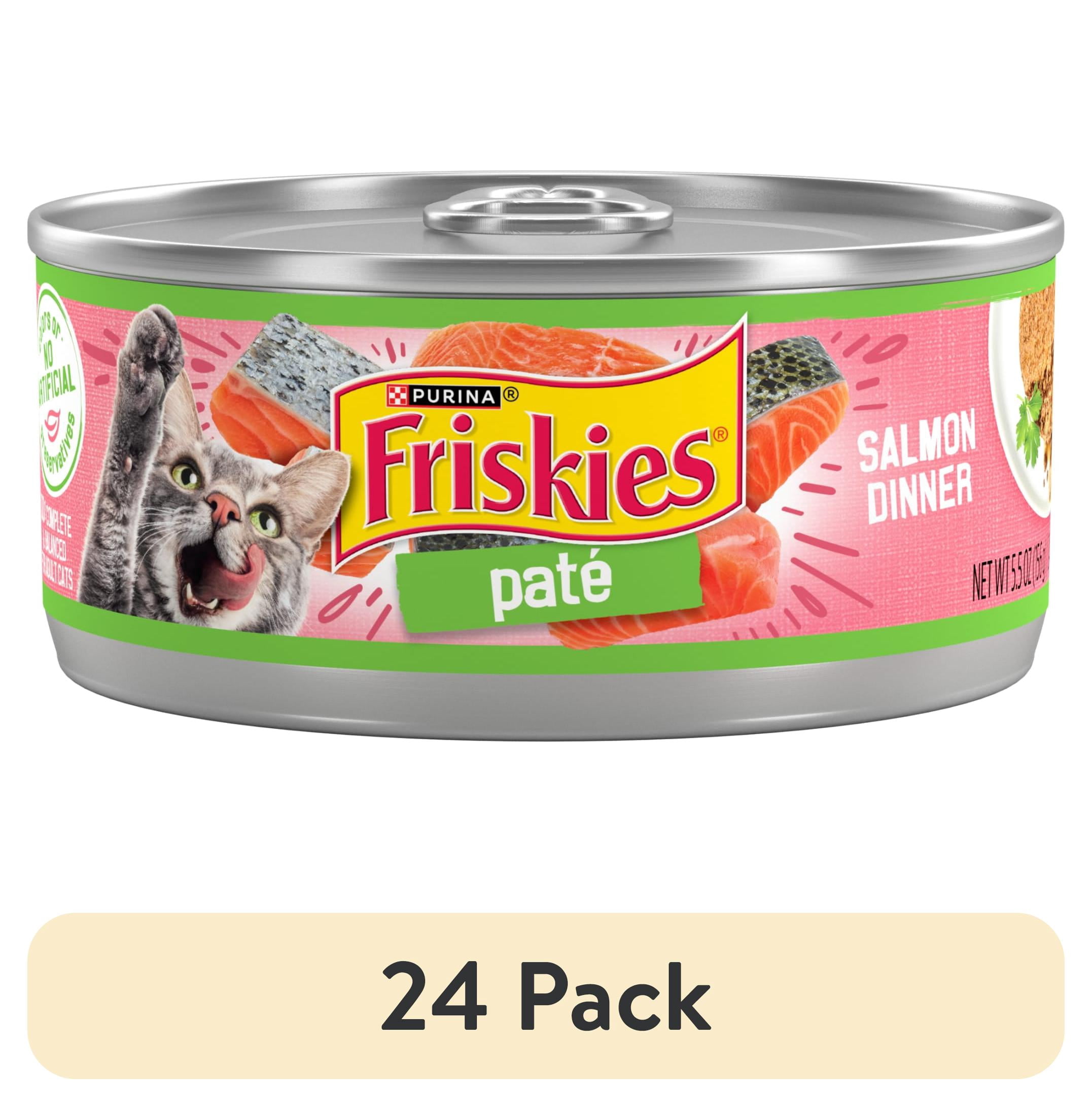(24 pack) Purina Friskies Pate, Salmon, Wet Cat Food, 5.5 oz Can ...