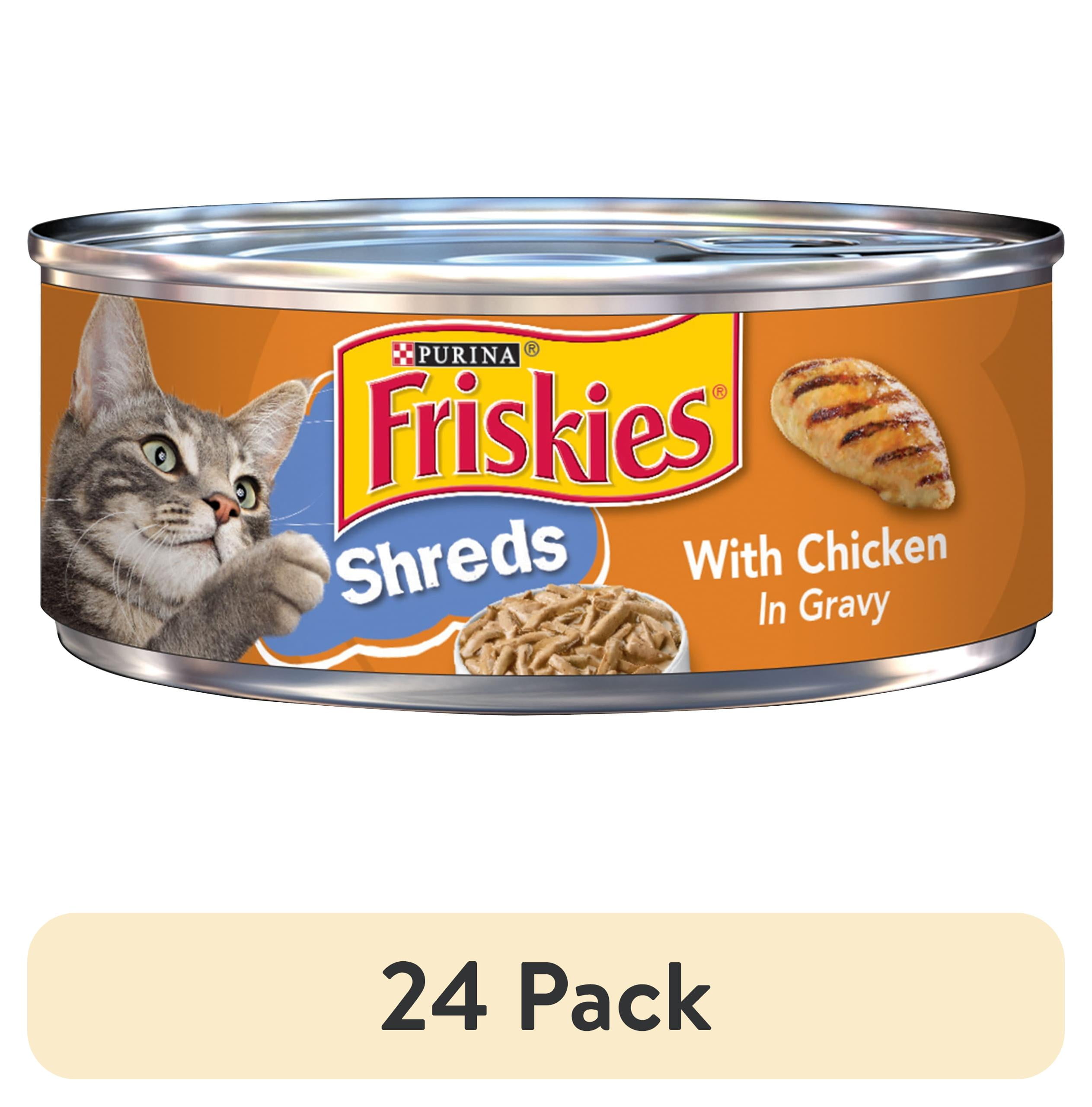 (24 pack) Purina Friskies Shreds With Chicken in Gravy, Wet Cat Food, 5 ...