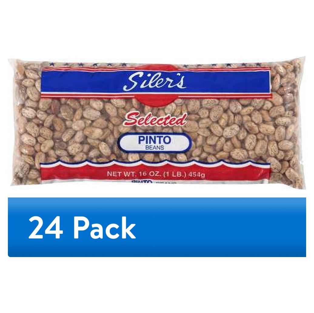 (24 pack) Silers Selected Beans Dried Pinto Beans, 16 oz - Walmart.com
