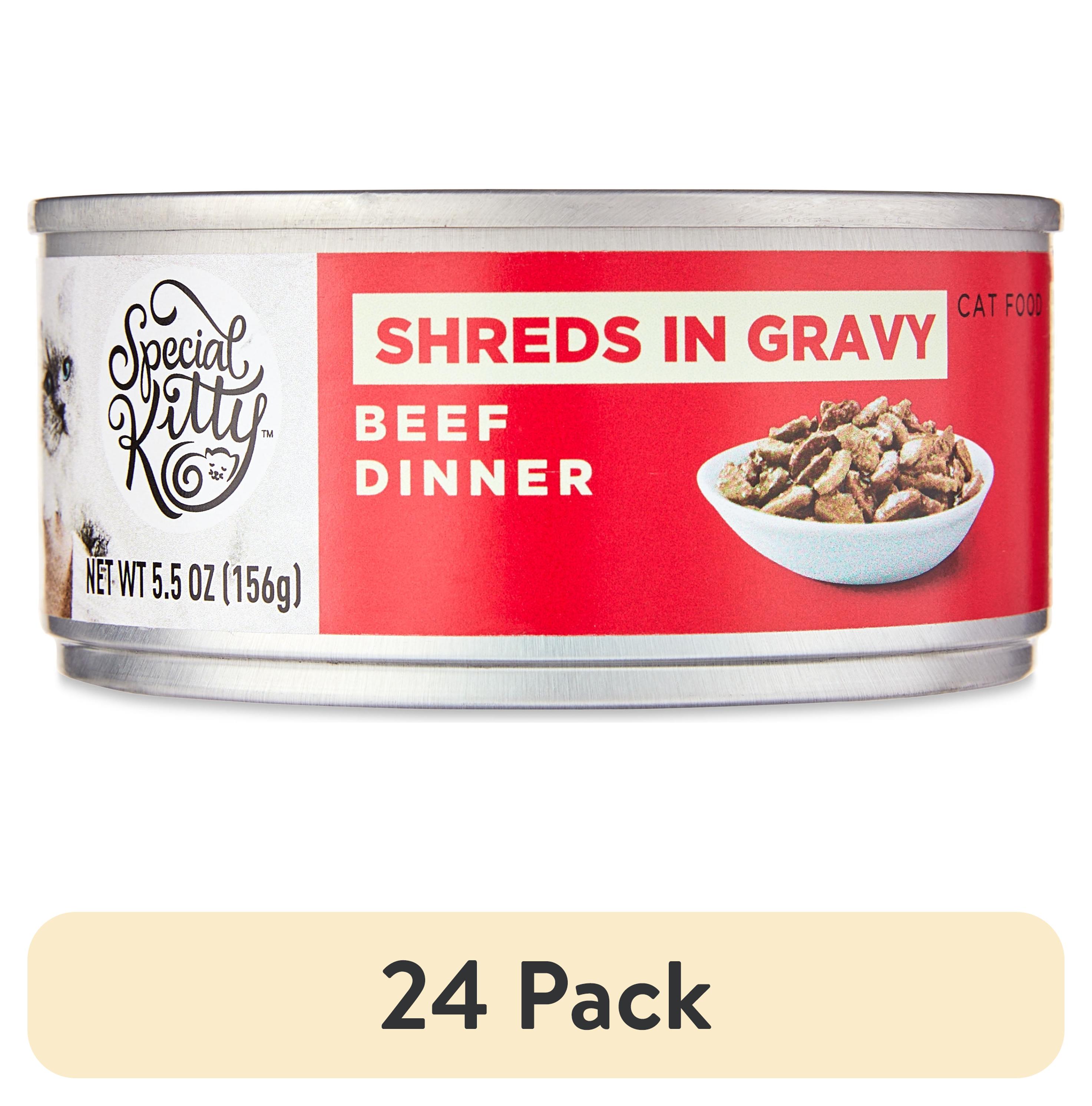 (24 pack) Special Kitty Beef Dinner Shreds in Gravy Wet Cat Food, 5.5 ...