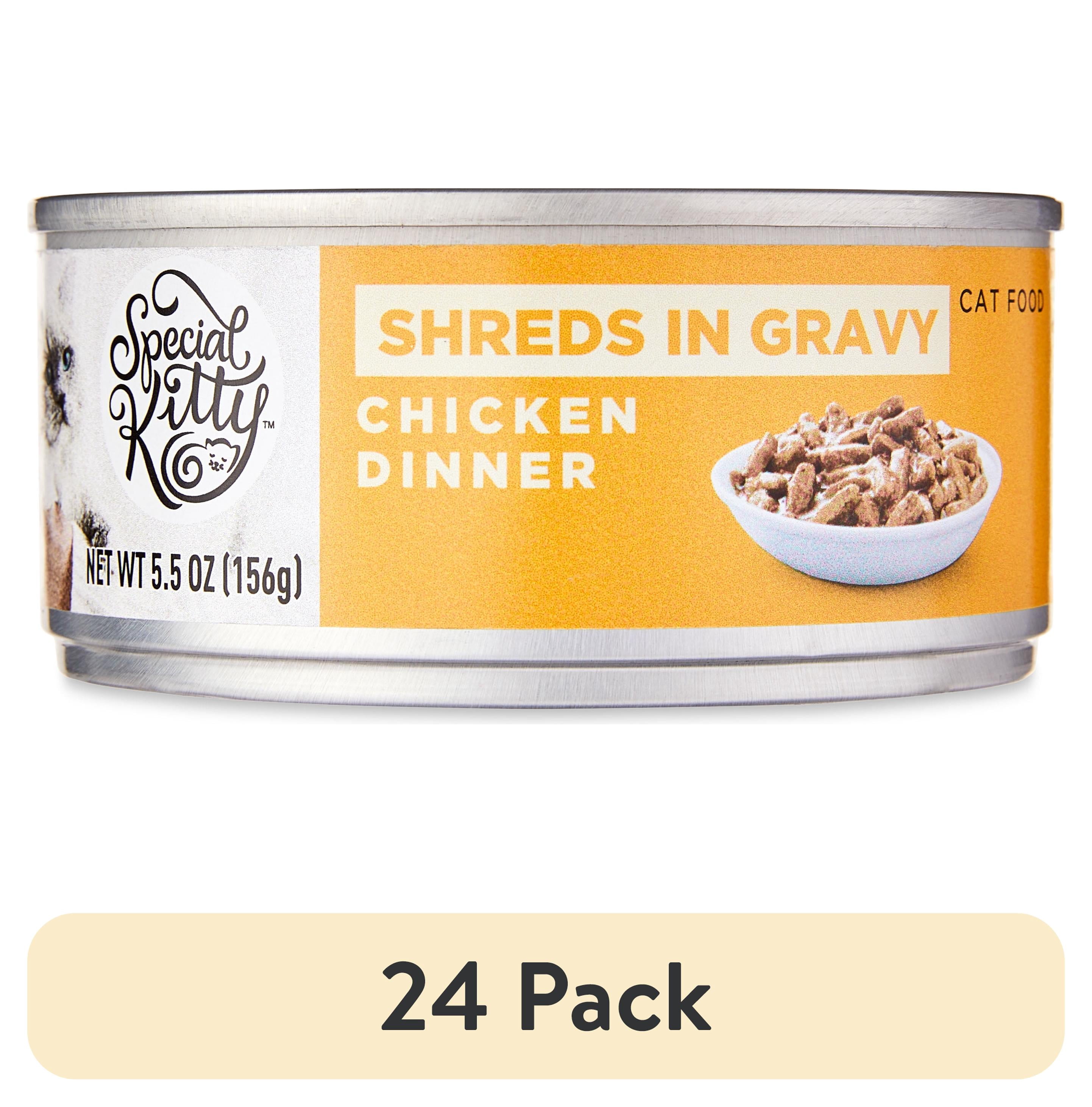 (24 pack) Special Kitty Chicken Dinner Shreds in Gravy Wet Cat Food, 5. ...